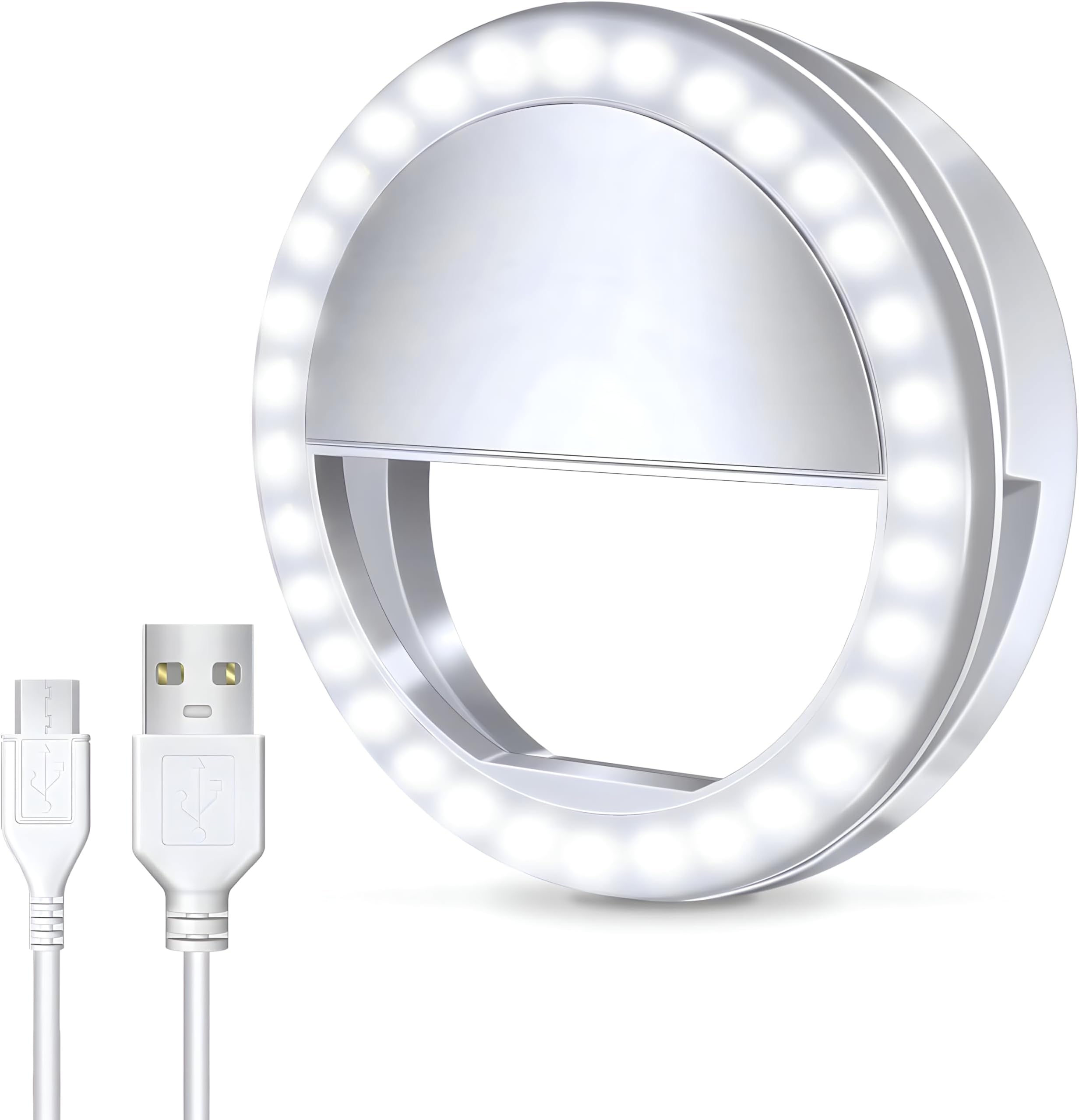 Amazon.com: Rechargeable Portable Clip-on Selfie Ring Light With 36 LED ...