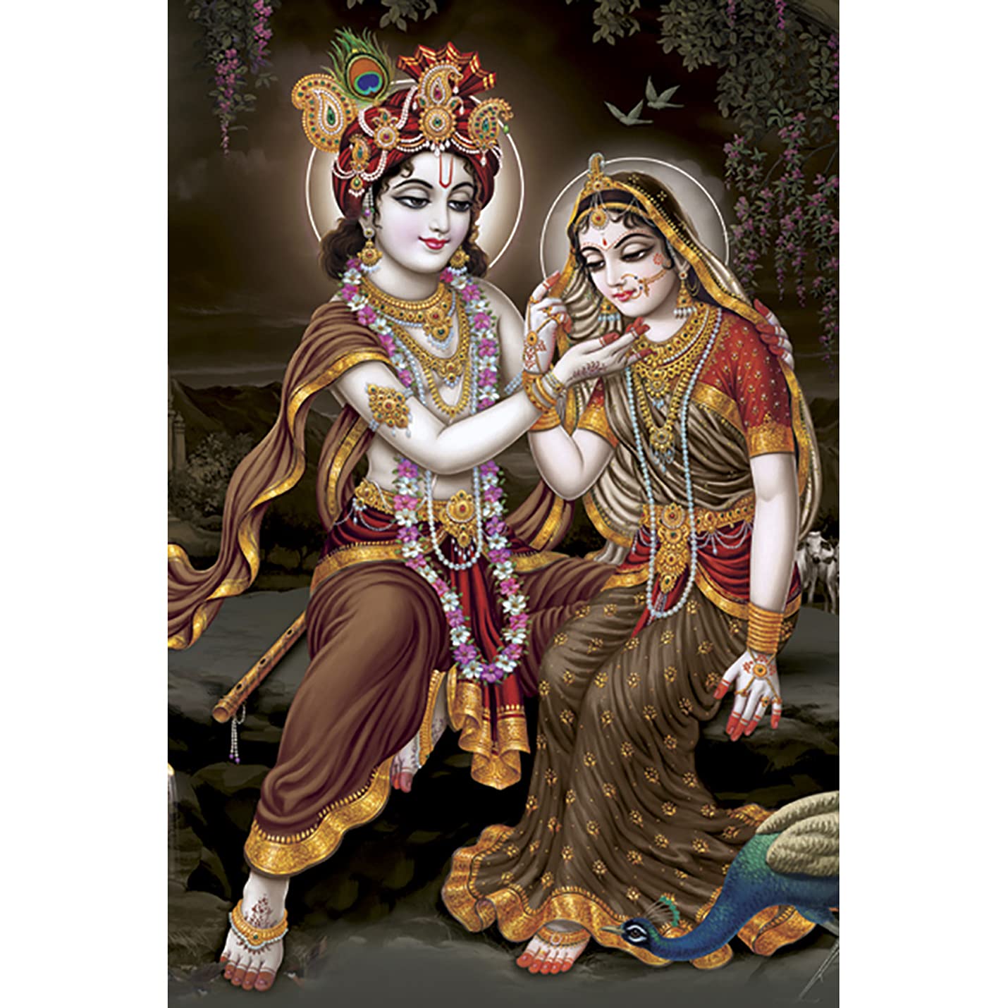 Buy Pnf Art Print of Lord Krishna and Radha (Radha Krishna) Unframed ...
