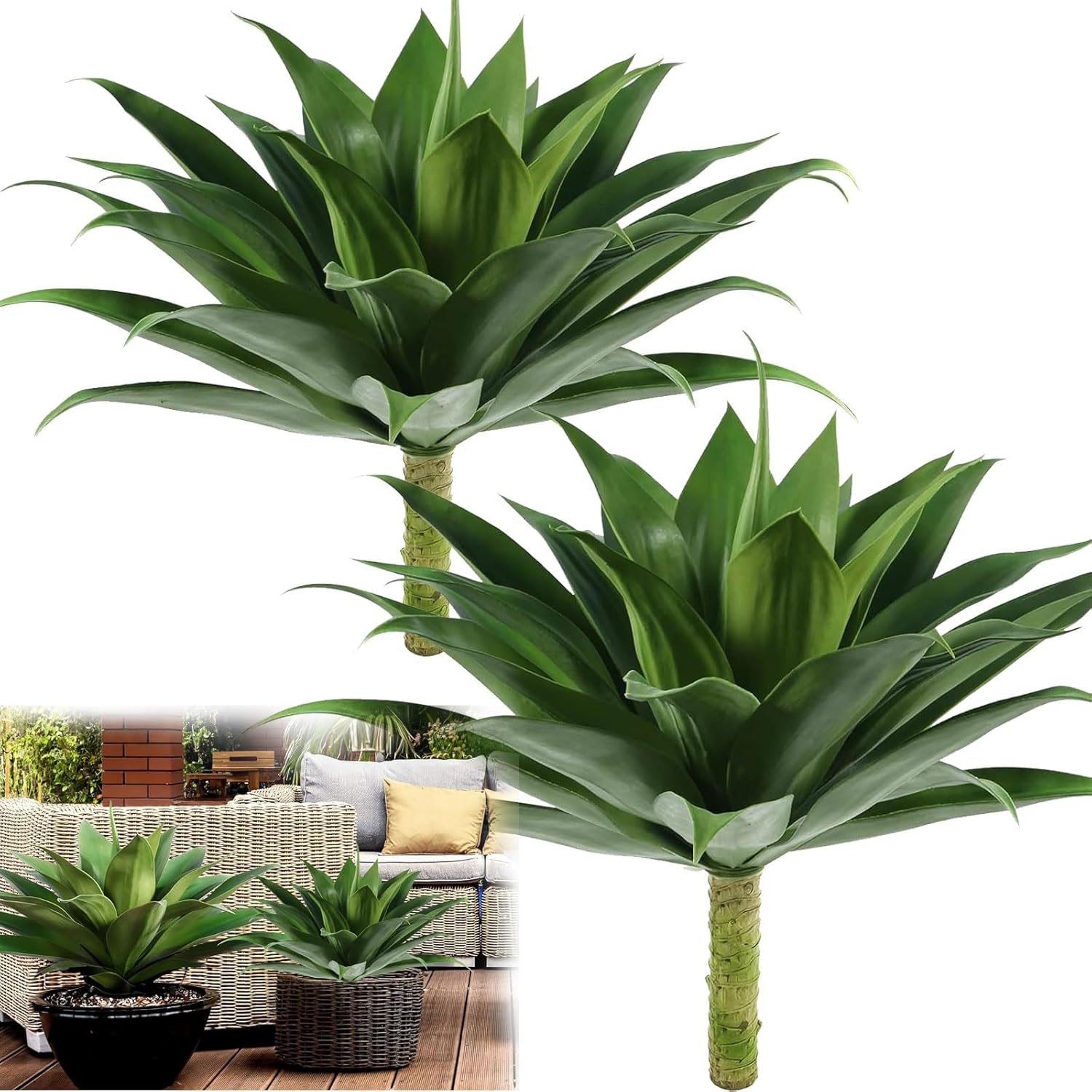 Amazon.com: 2 Pcs Artificial Agave Plant 29 Branches Artificial Plants ...