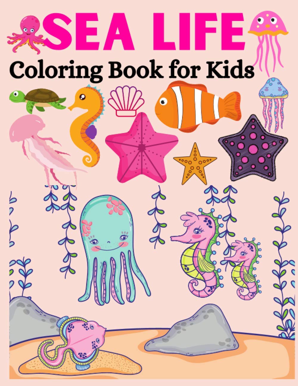 Buy Sea life Coloring book for Kids: Ages 2-8: Ocean Kids Coloring Book ...