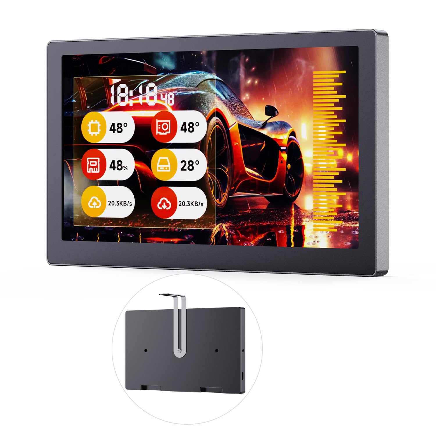 Amazon.com: waveshare 7inch USB Monitor, PC Case Secondary Screen ...