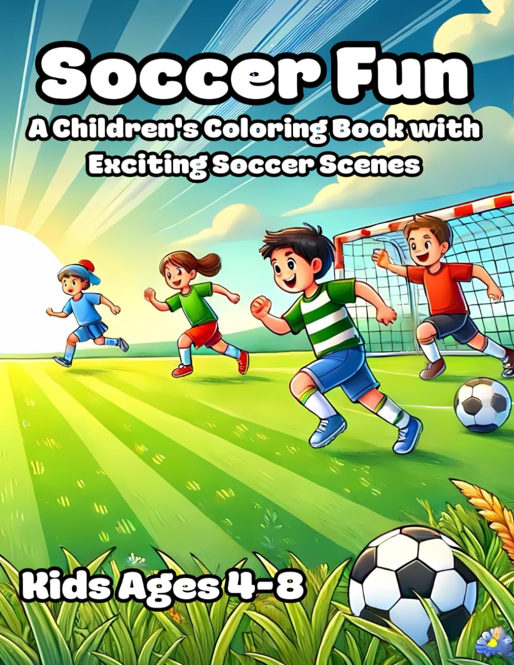 Soccer Fun: A Children's Coloring Book with Exciting Soccer Scenes ...