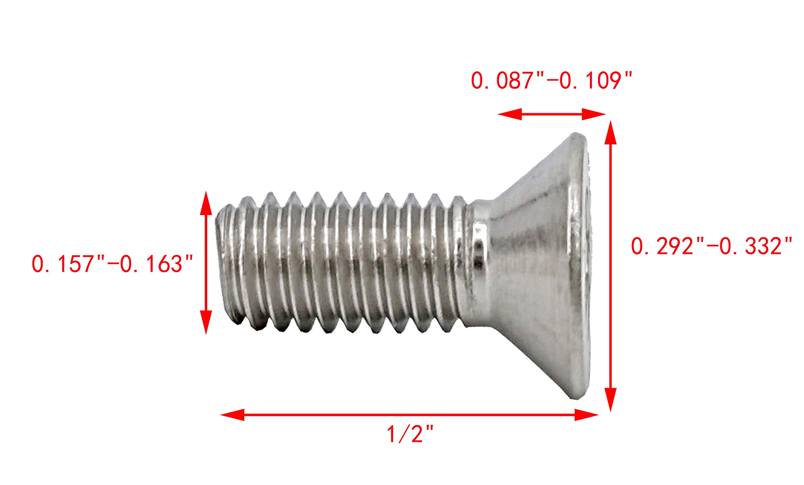 Snapklik.com : FixtureDisplays 10-32 X 1/2" Stainless Flat Head Machine ...