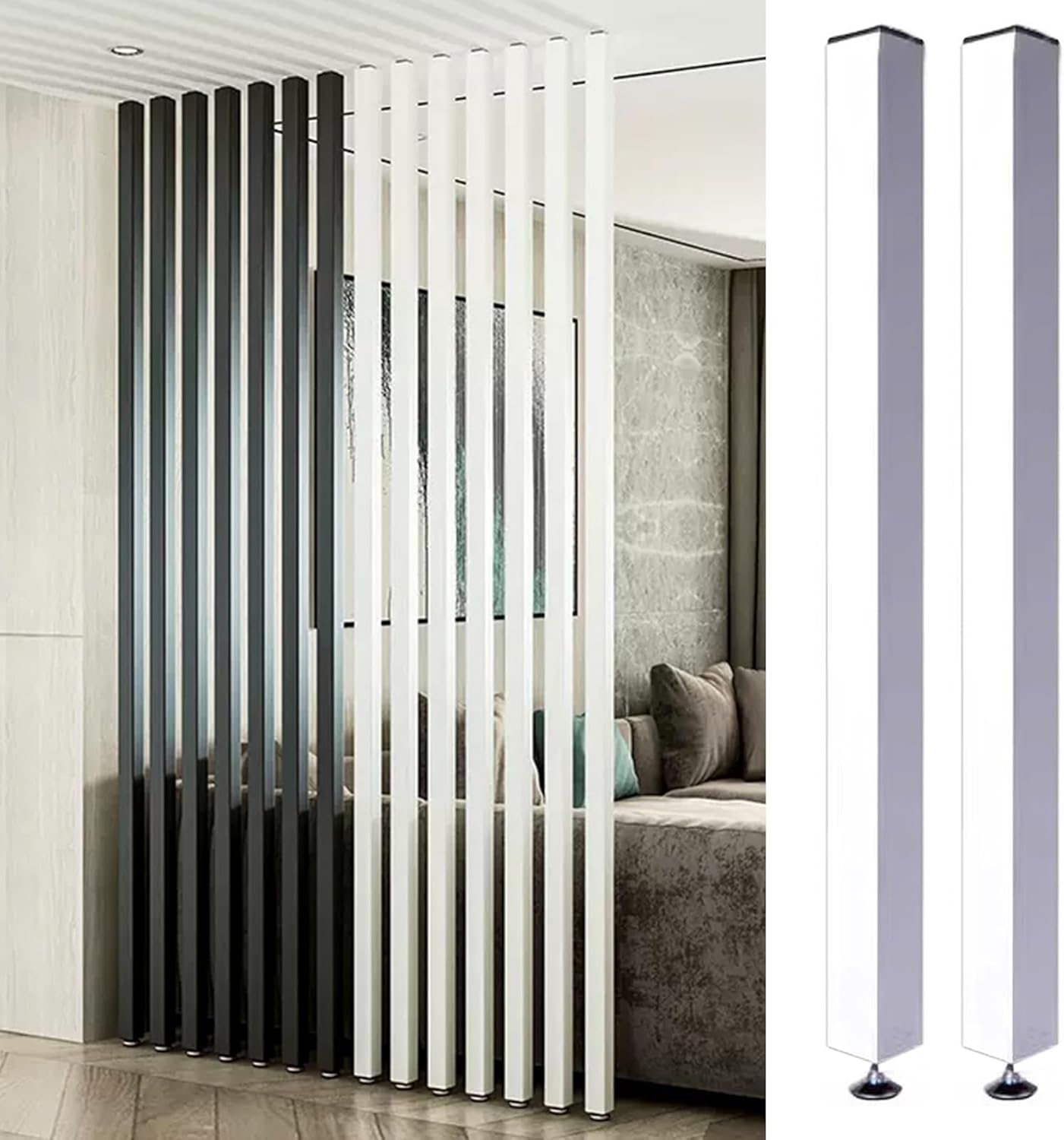 Living Room Floor to Ceiling Wall Post Partitions Screens,Wood Slat ...