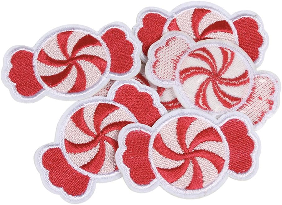 Amazon.com: XUNHUI 10 pcs Candy Patches Iron On DIY Embroidered ...