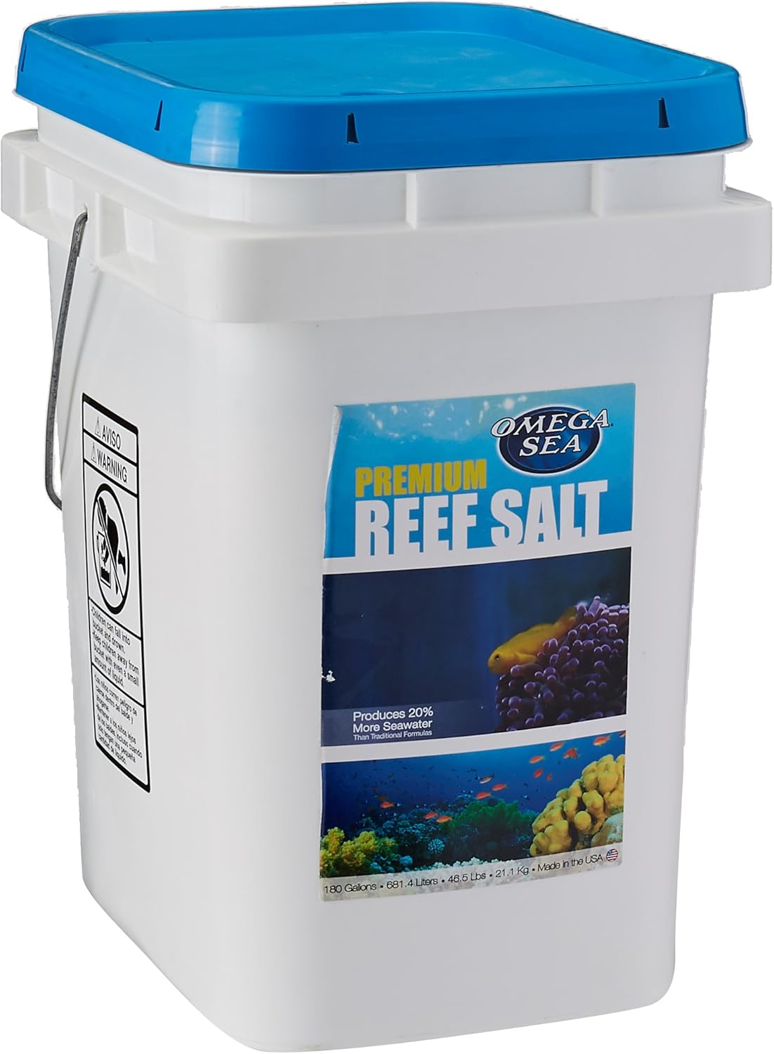 OmegaSea Food 20061 Omega Sea Reef Salt Bucket, 180 Gallon, 1 Can ...