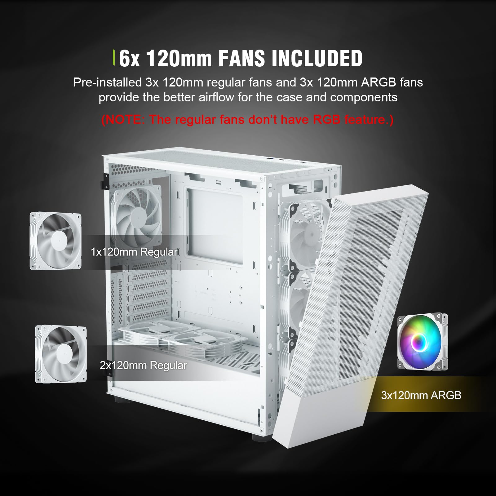 Snapklik.com : AL600 Mid-Tower ATX PC Case, Top 360mm Radiator Support ...