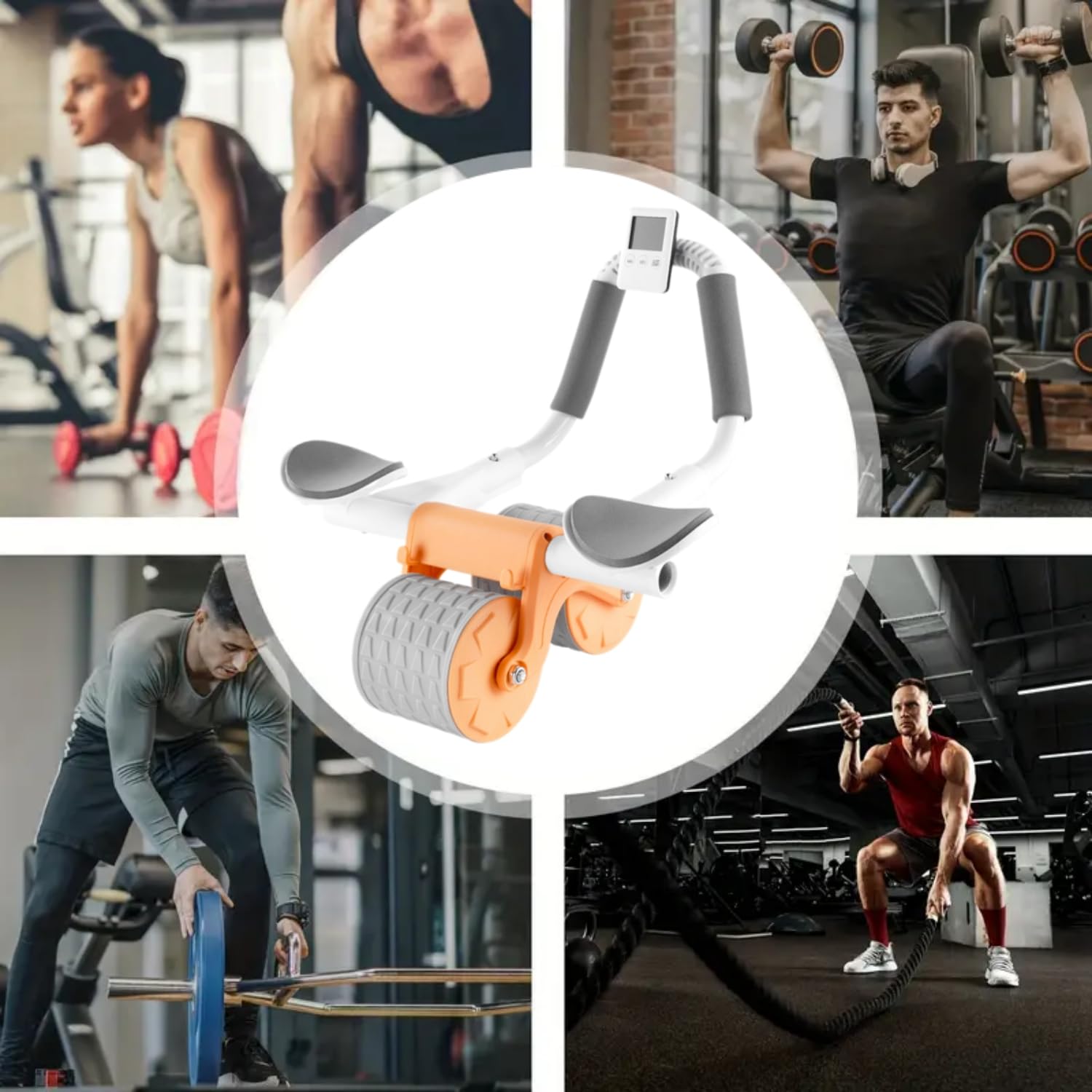 Automatic Rebound Ab Abdominal Exercise Roller with Elbow Support and ...