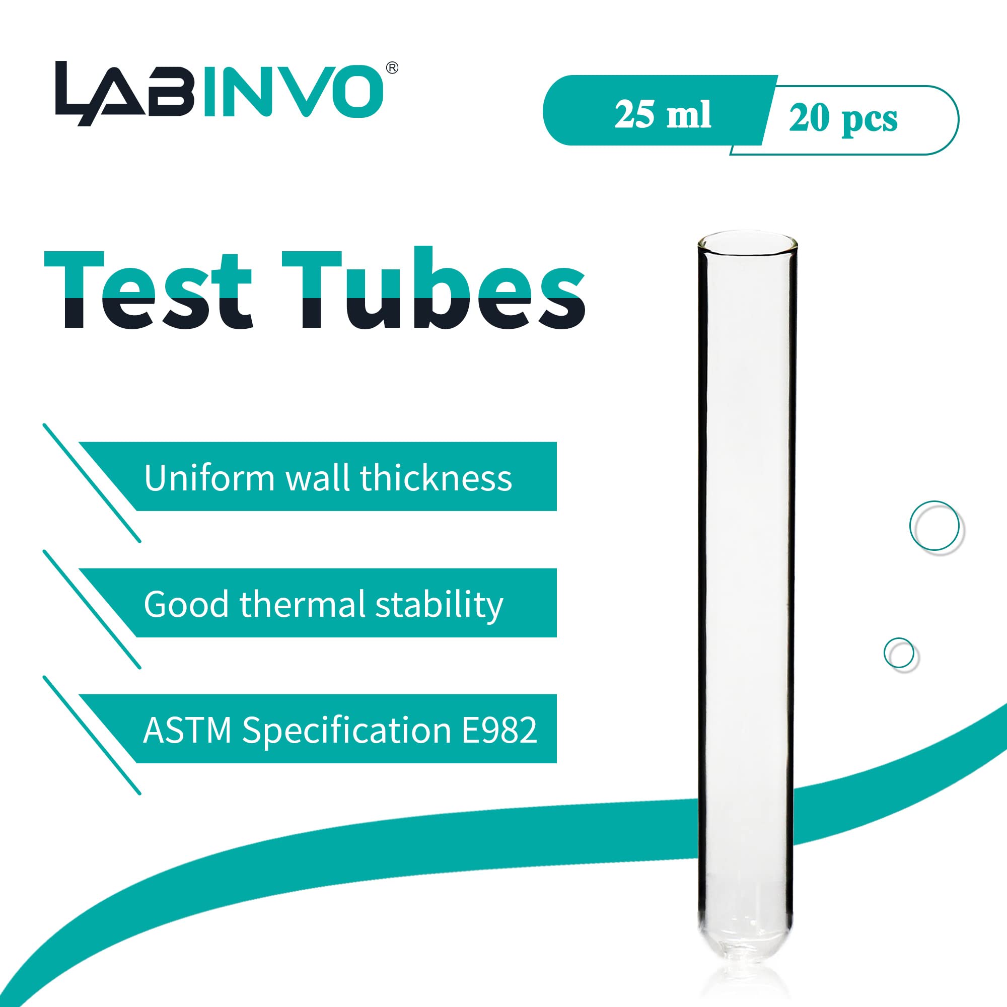 Snapklik.com : LABINVO 25ml Glass Round Bottom Test Tubes
