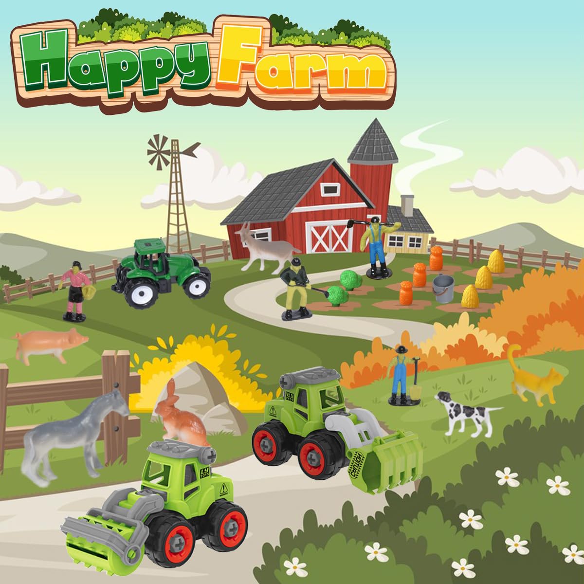 Play Sand Farm Animals Toy Set, Toddlers Magnetic Sensory Sand wirh ...