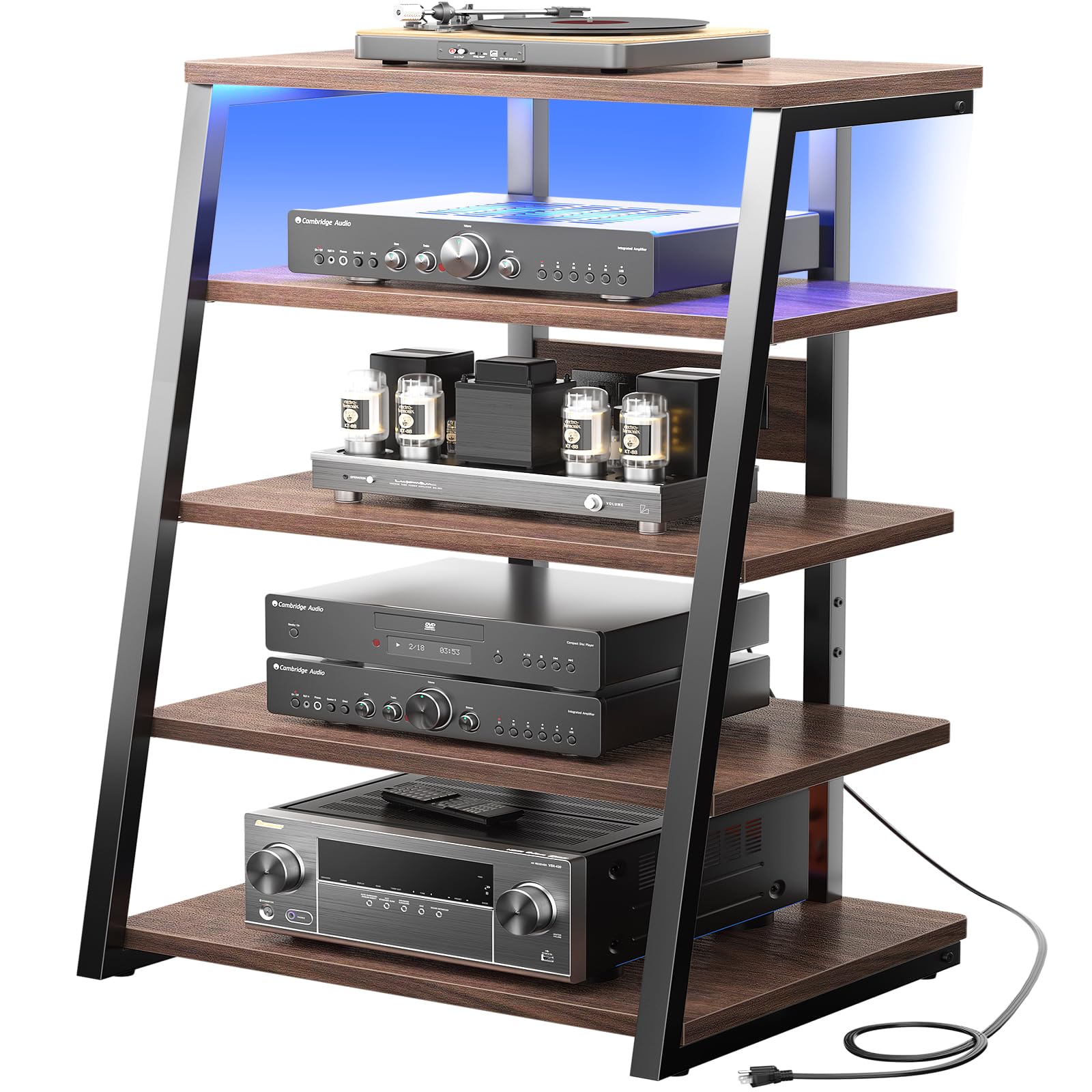 Amazon.com: armocity 5-Tier AV Media Stand with Power Strips, Media ...