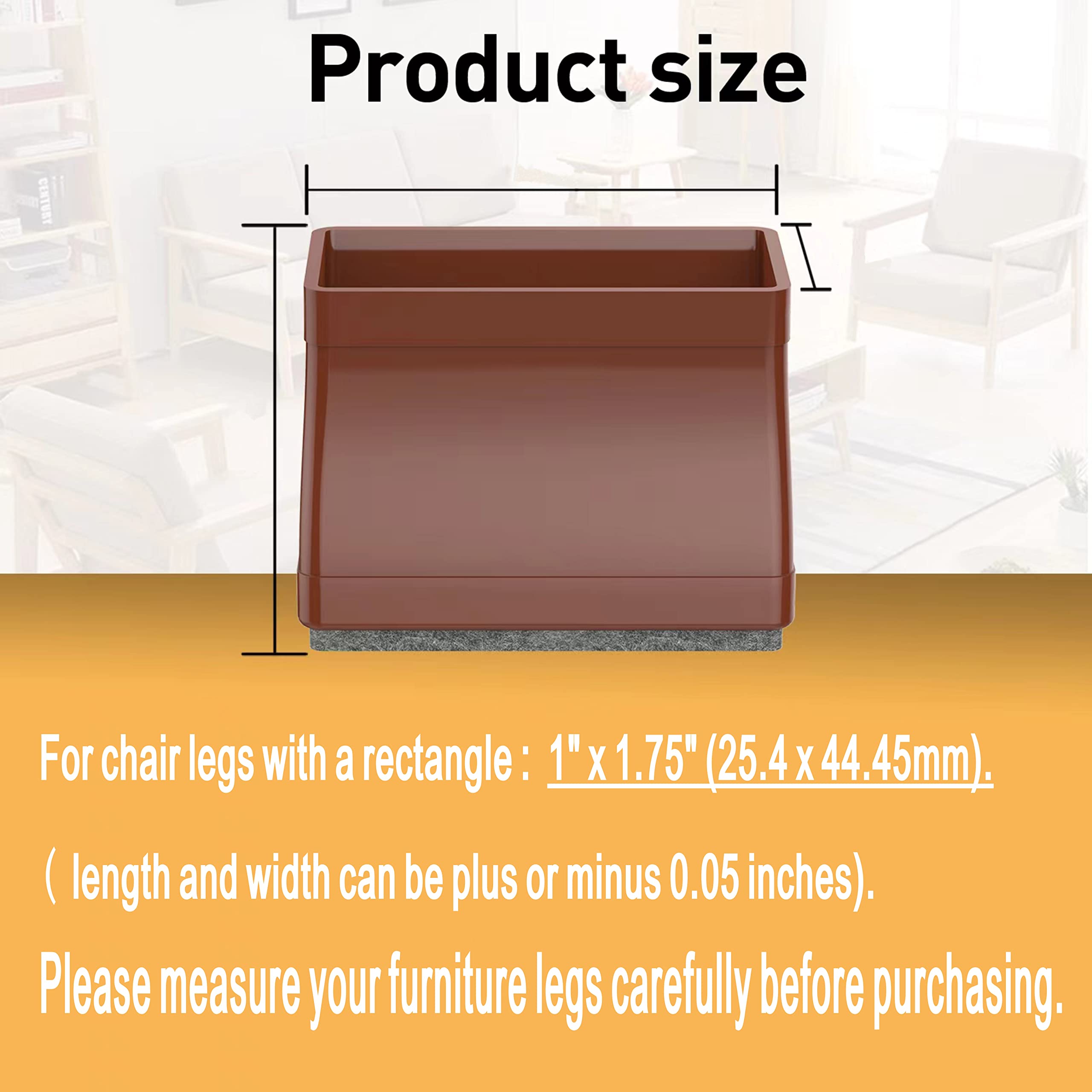 Snapklik.com : JLKDQ 1 X 1.75 Rectangular Chair Leg Floor Protectors