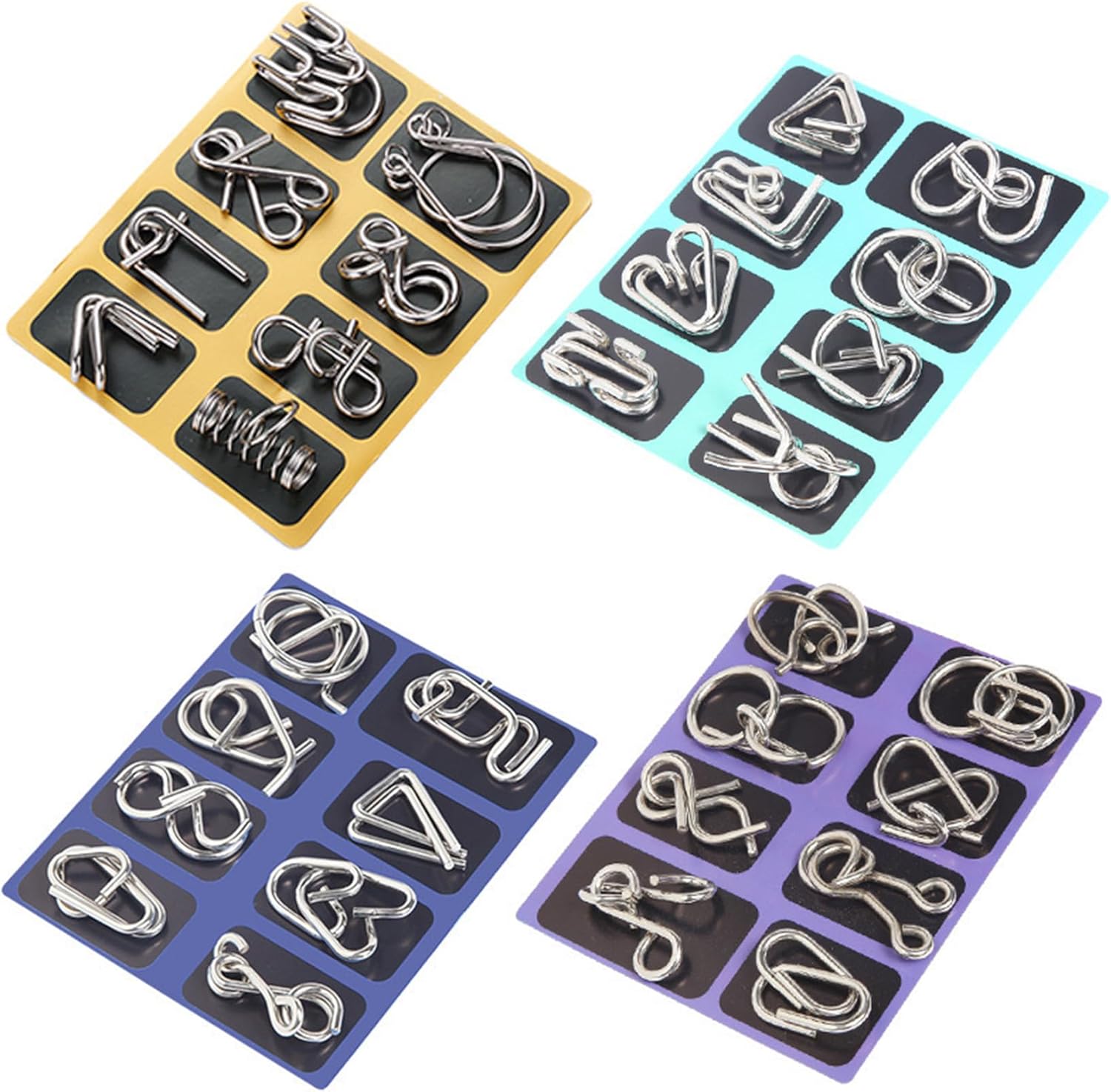 Amazon.com: Metal Wire Puzzle Set of 32 Metal Puzzles Brain Teasers for ...