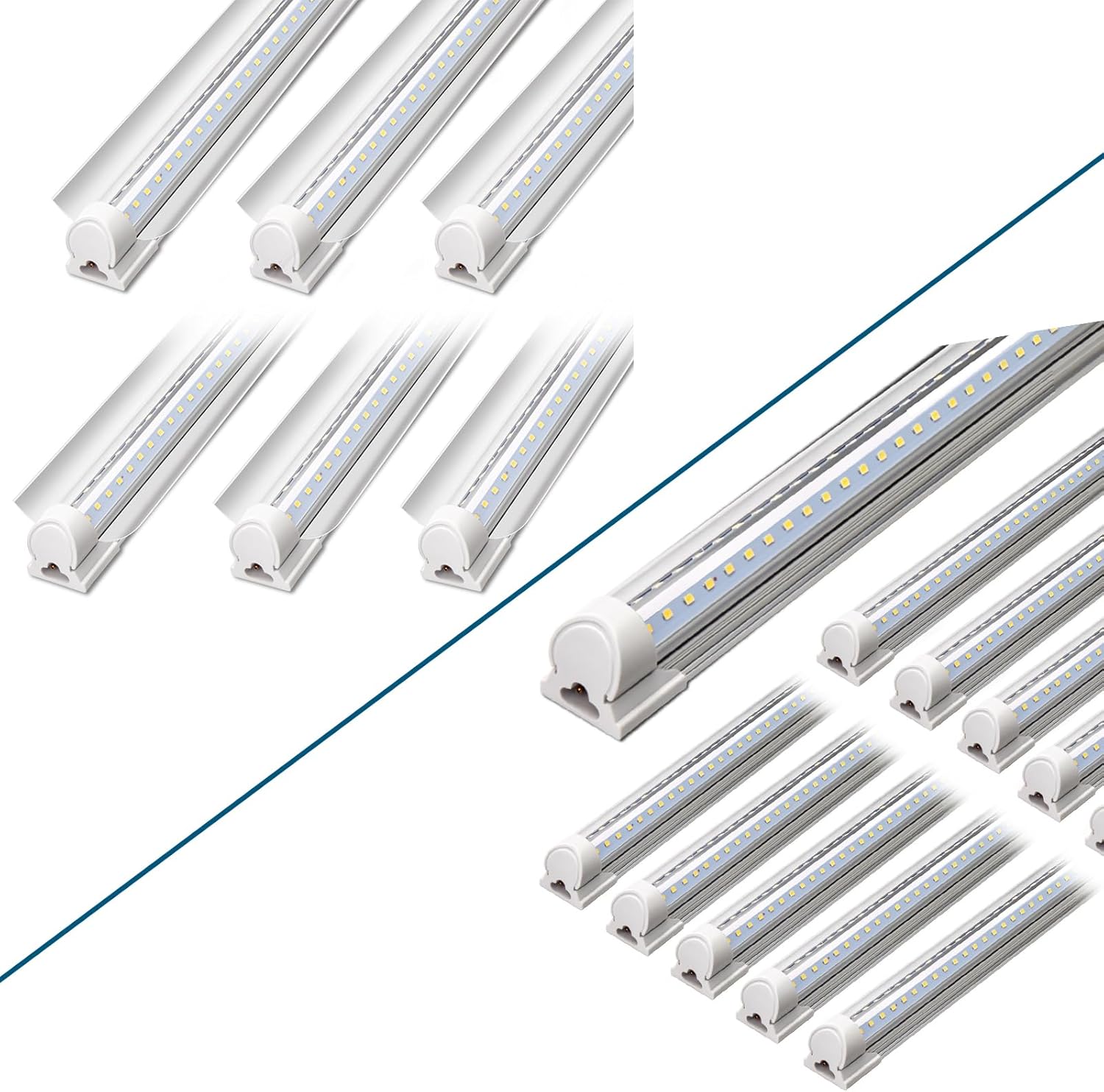 Barrina LED Shop Light 4FT 6500K, 4FT 40W 6-Pack + 8FT 72W 10-Pack ...