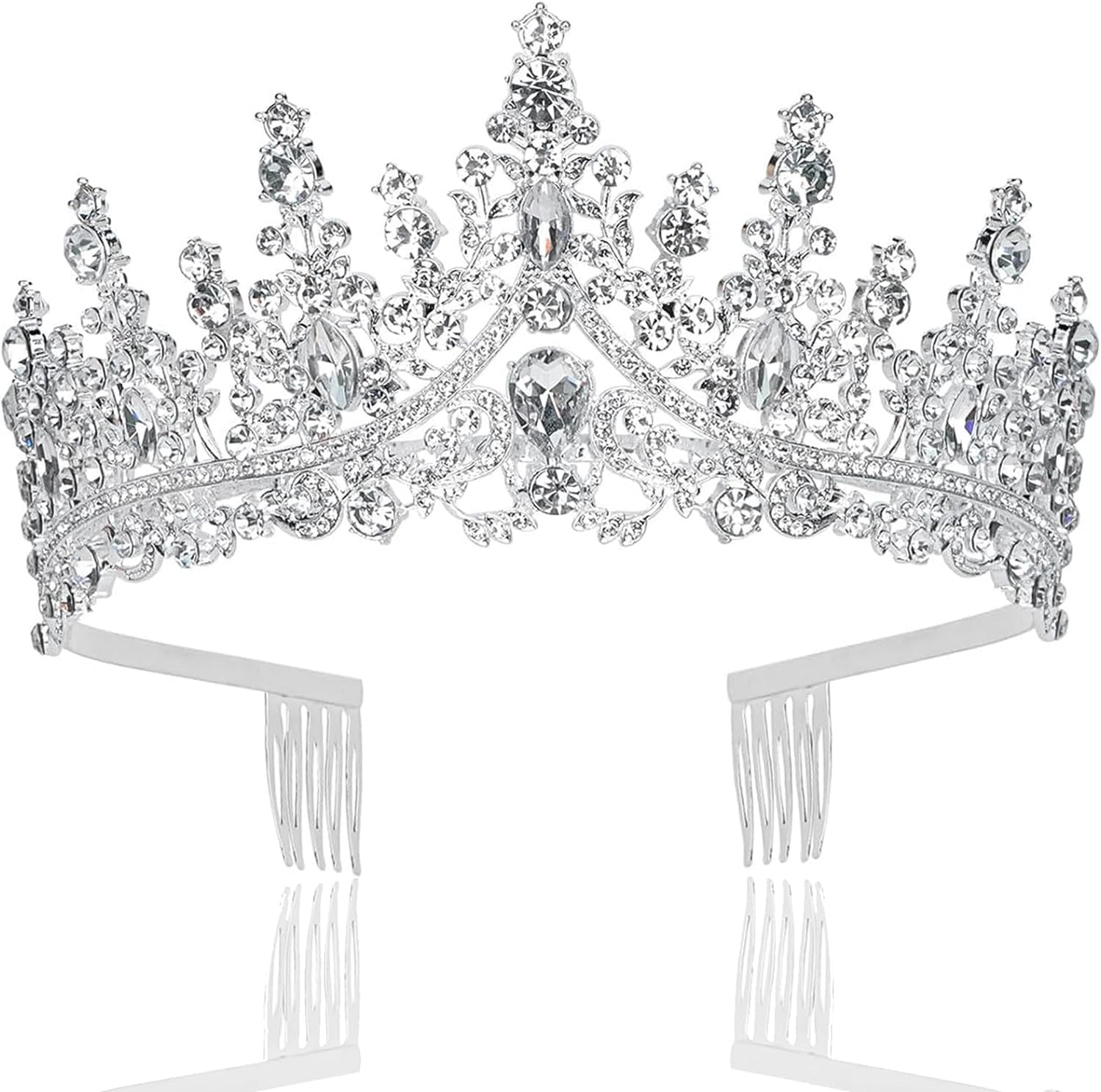 Amazon.com : TOBATOBA Silver Tiaras for Women Crystal Wedding Tiara for ...