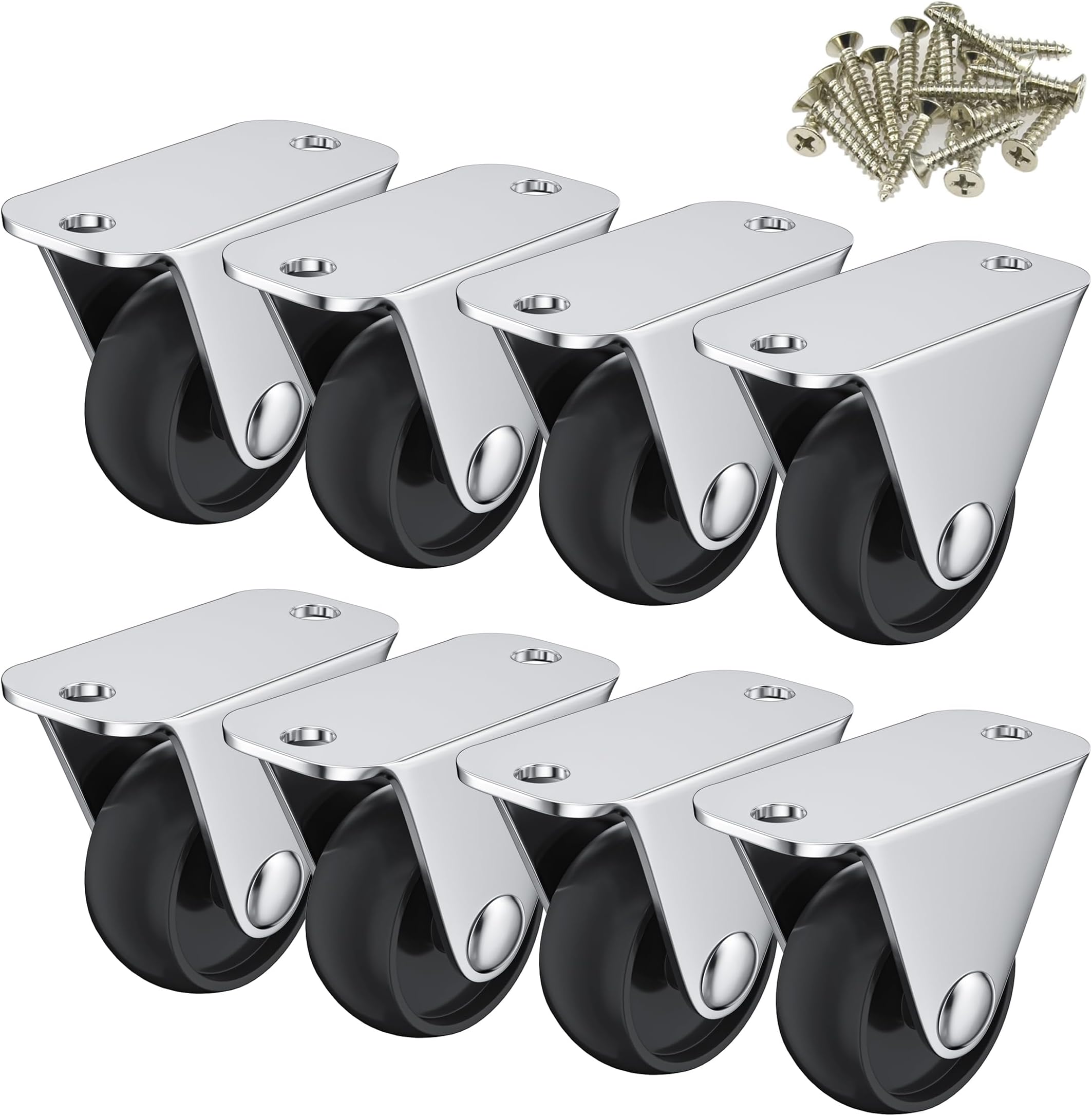 50mm Non Marking Grey Hard Rubber Castors - Fixed Plate Fitting - Heavy ...