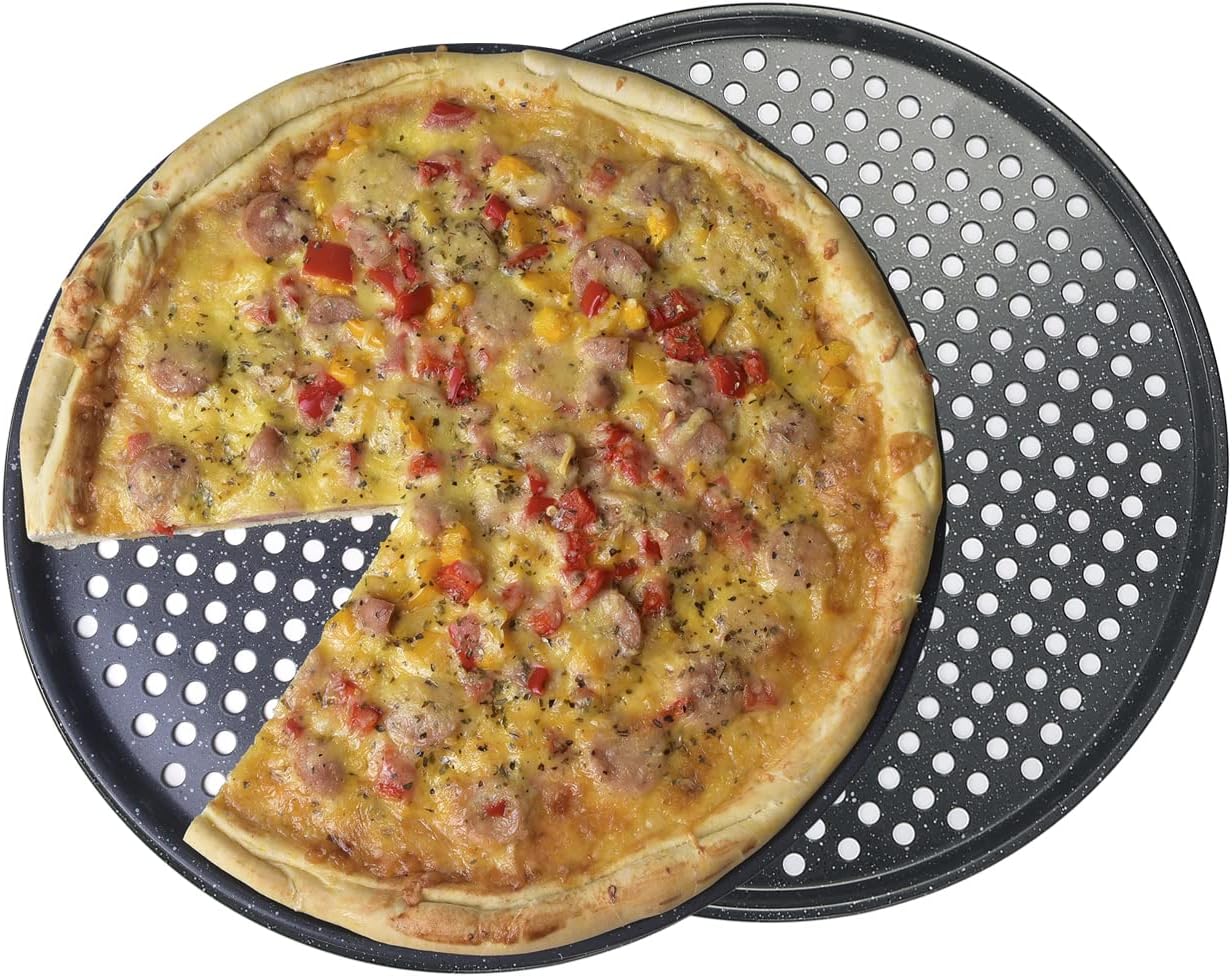 MasterClass 32 cm Perforated Pizza Tray with PFOA Non Stick, Robust 1 ...