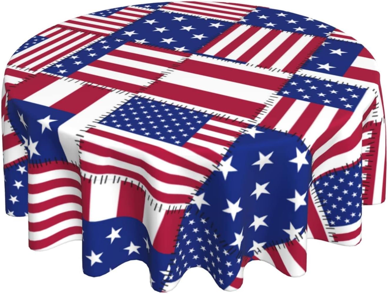 Amazon.com: 4th of July Patriotic Tablecloth Round 60 Inch Independence ...