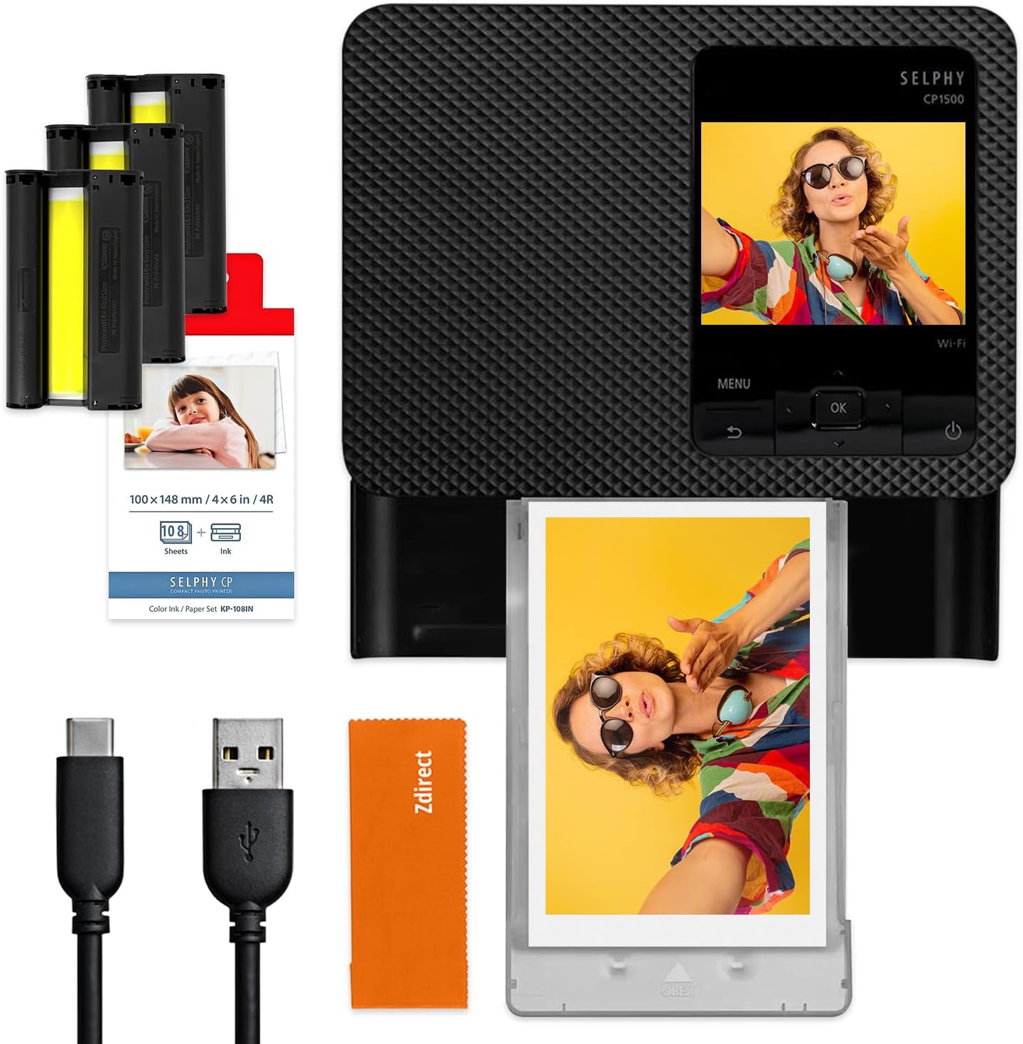 Amazon.com: ZDIRECT Selphy CP1500 (Black) Wireless Compact Photo ...