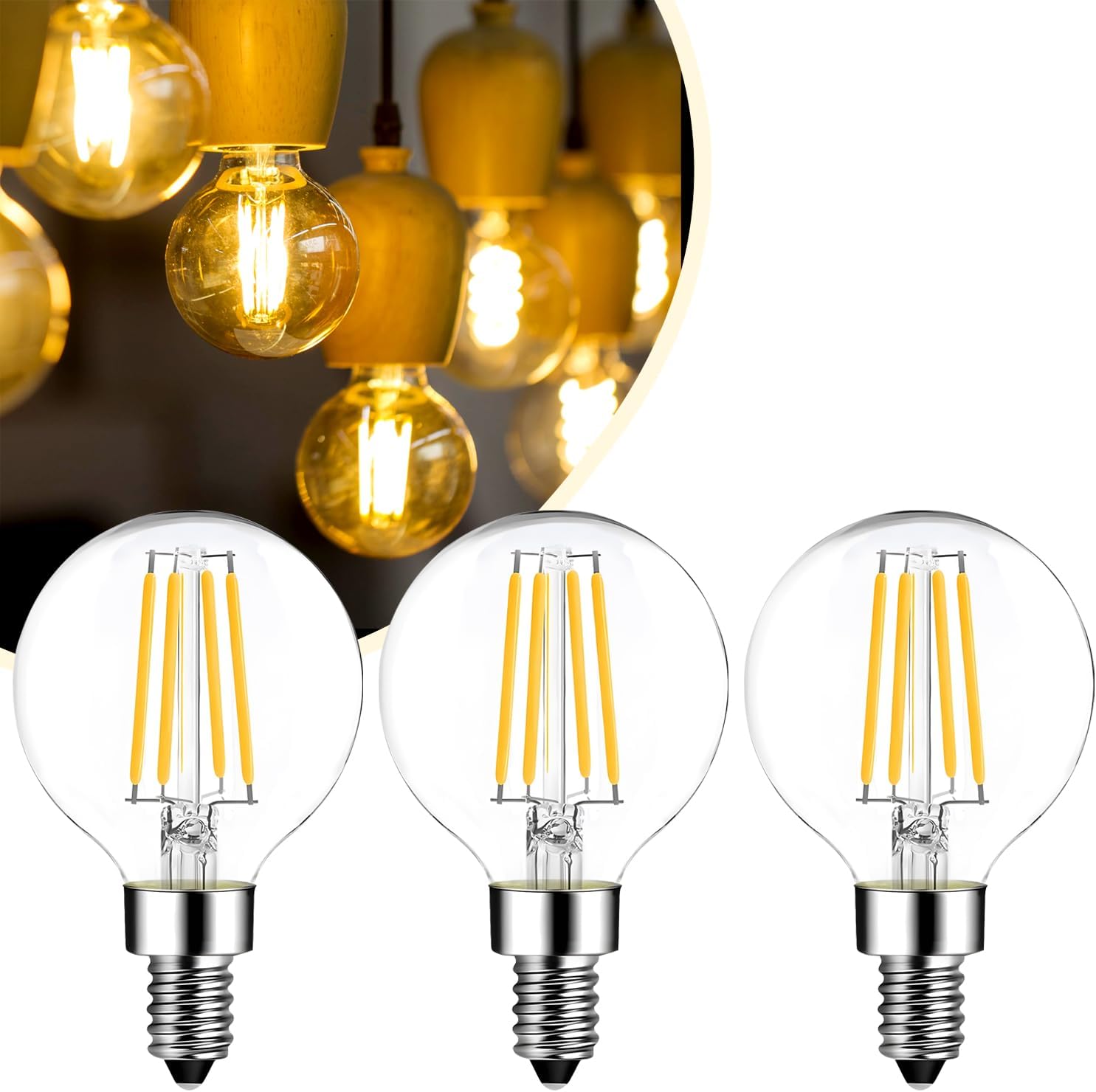 Amazon.com: Ivyemons G16.5 LED Bulb 60w Dimmable 2700k Warm White 5W ...