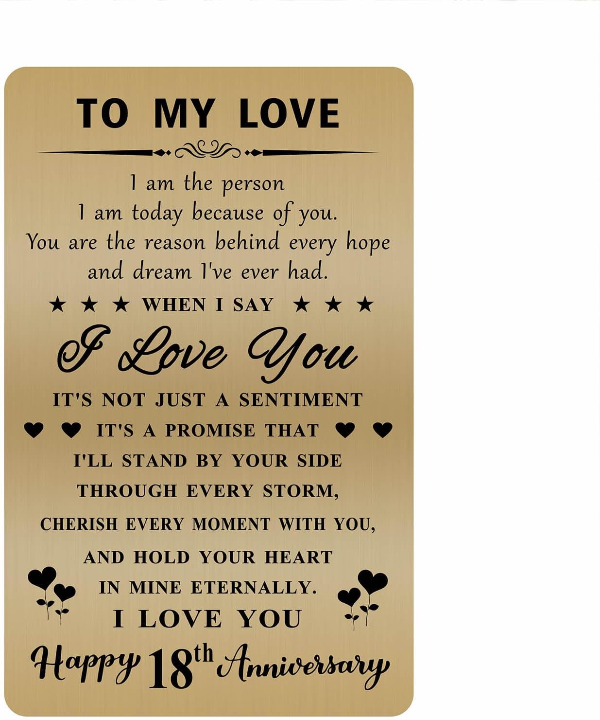 Amazon.com : DGXMD 18th Anniversary Card - 18 Year Anniversary Card for ...