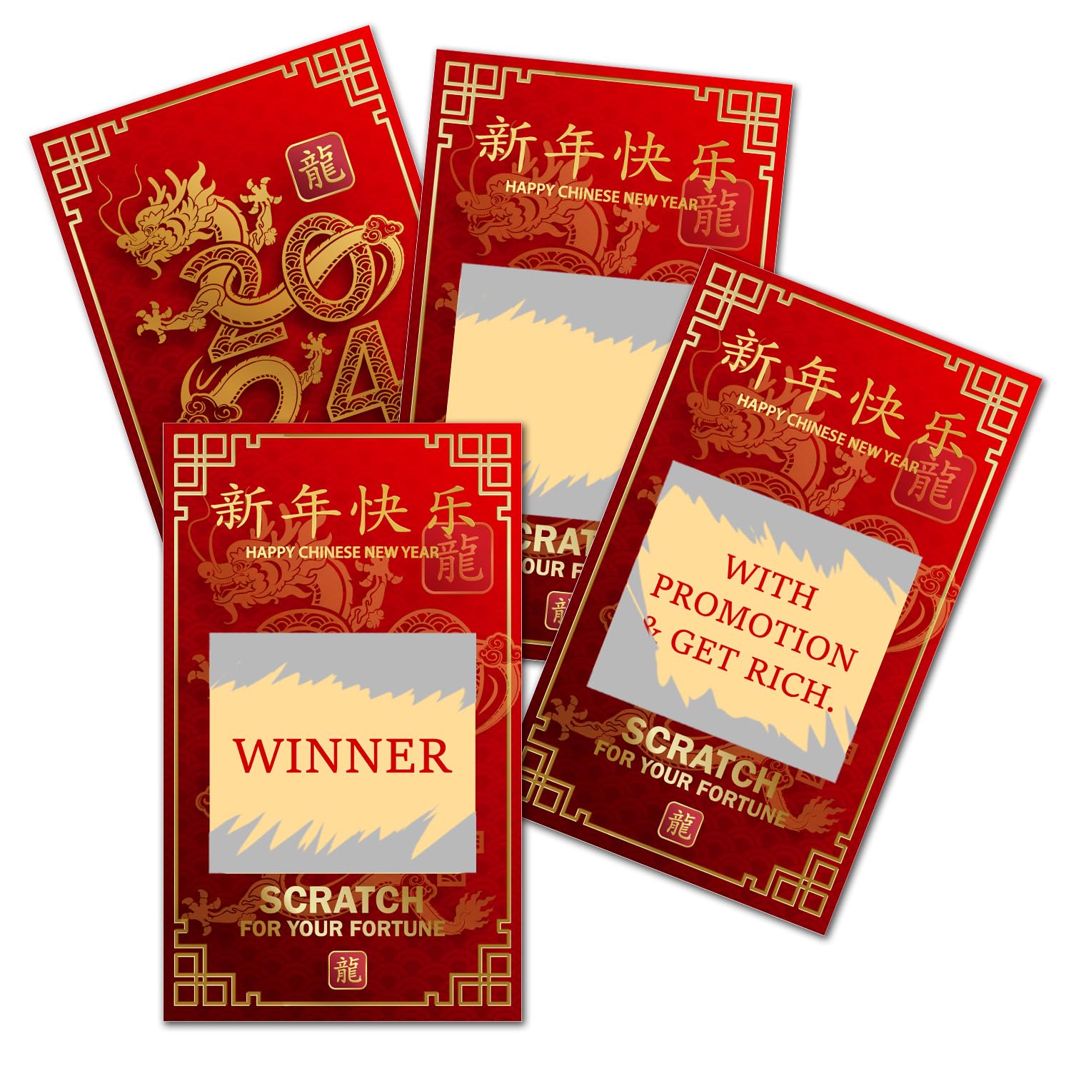 Chinese New Year Scratch Off Game Cards (36 Packs) Lunar New Year ...