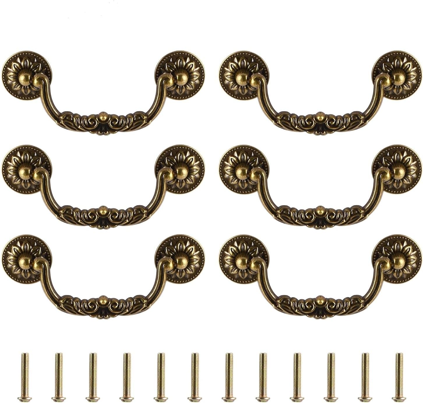 Drop Bail Drawer Handle, 6 Packs Vintage Drop Bail Drawer Pulls Antique ...