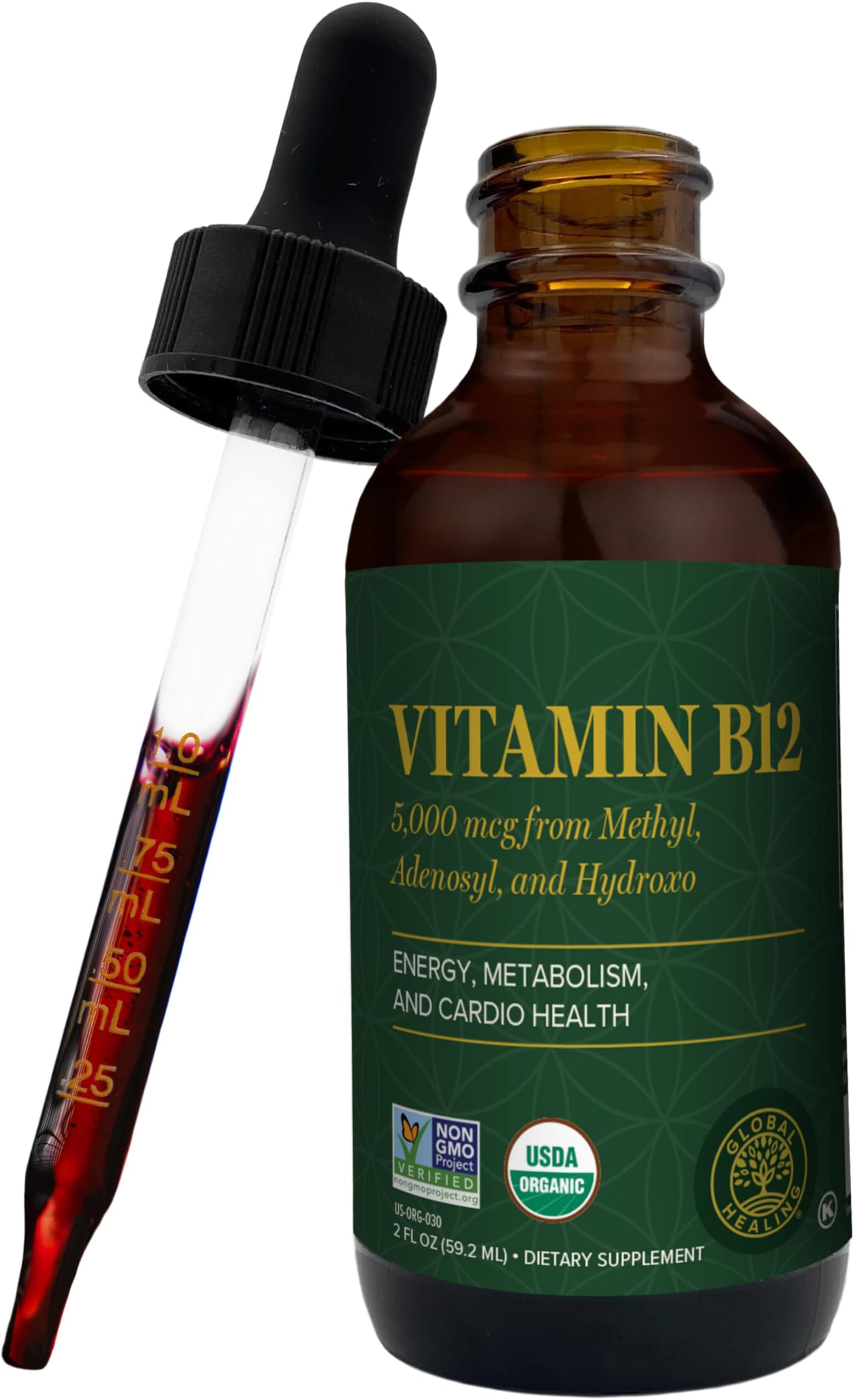 Amazon.com: Global Healing - Organic Vitamin B12 5000 MCG Sublingual ...