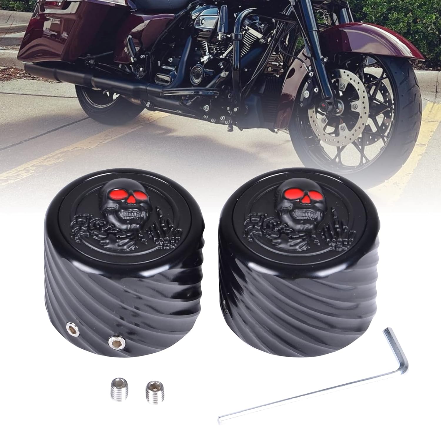 Amazon.com: Goldfire Front Axle Bolt Covers, Black Billet 3D Machined ...