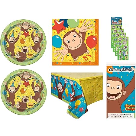 Amazon.com: Curious George Birthday Party Supplies Bundle for 16 ...