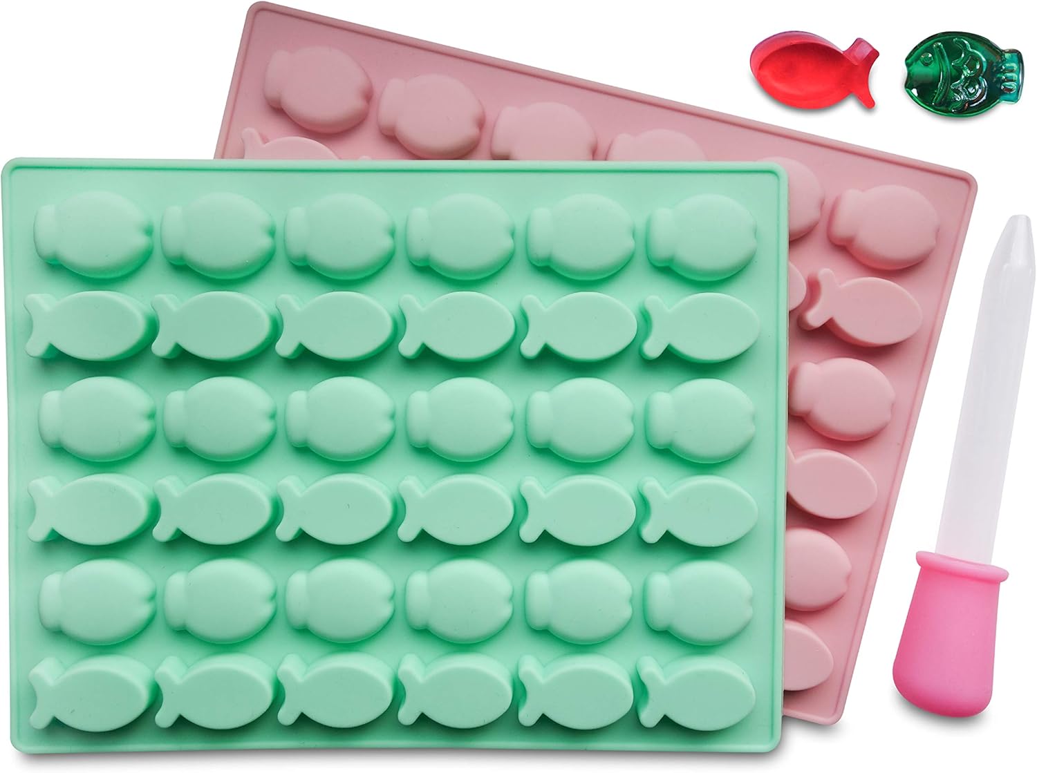 Amazon.com: Fish Shaped Silicone Mold 2 Pack - BPA Free, Perfect for ...