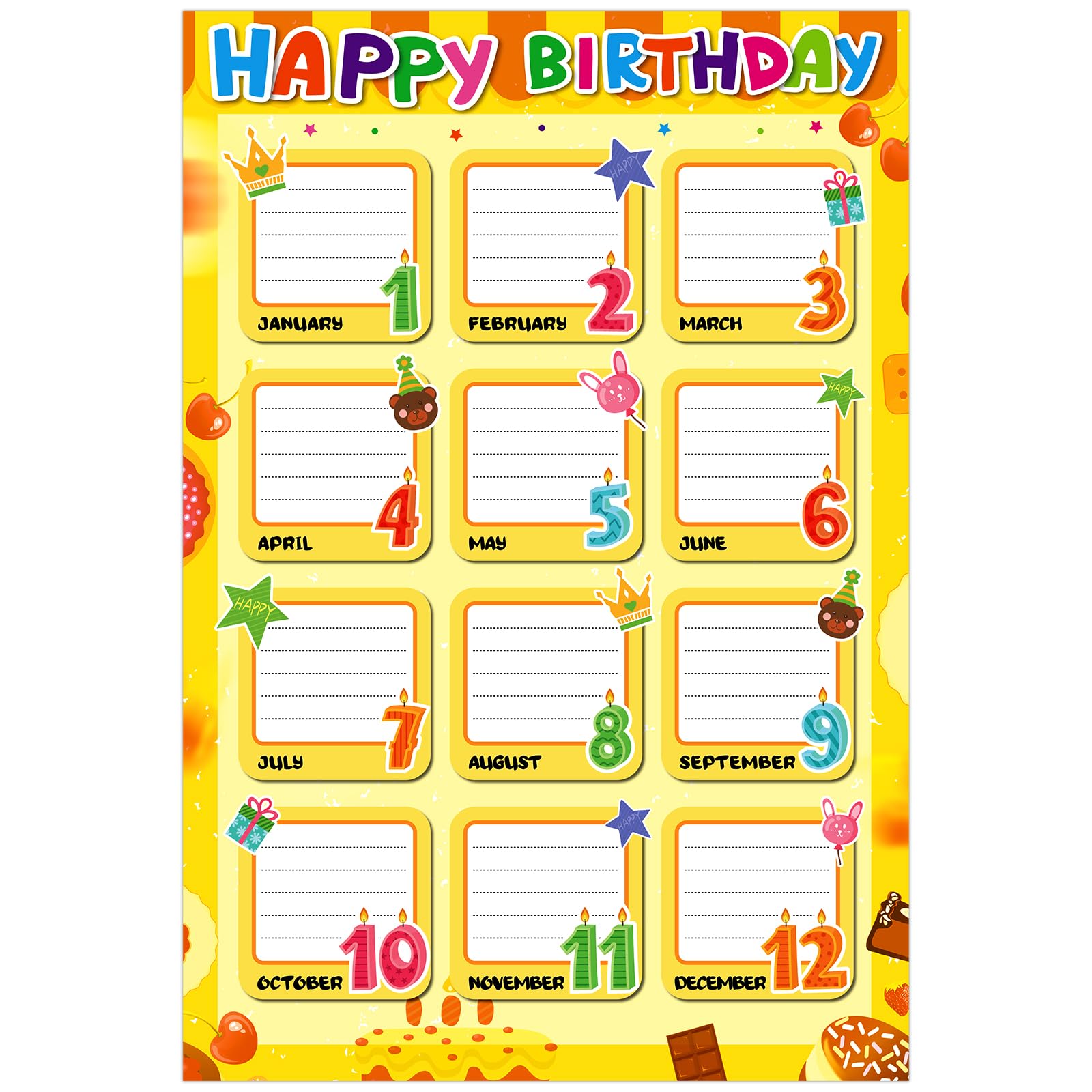 Happy Birthday Calendar Template Edit Marking Birthdays On A Calendar