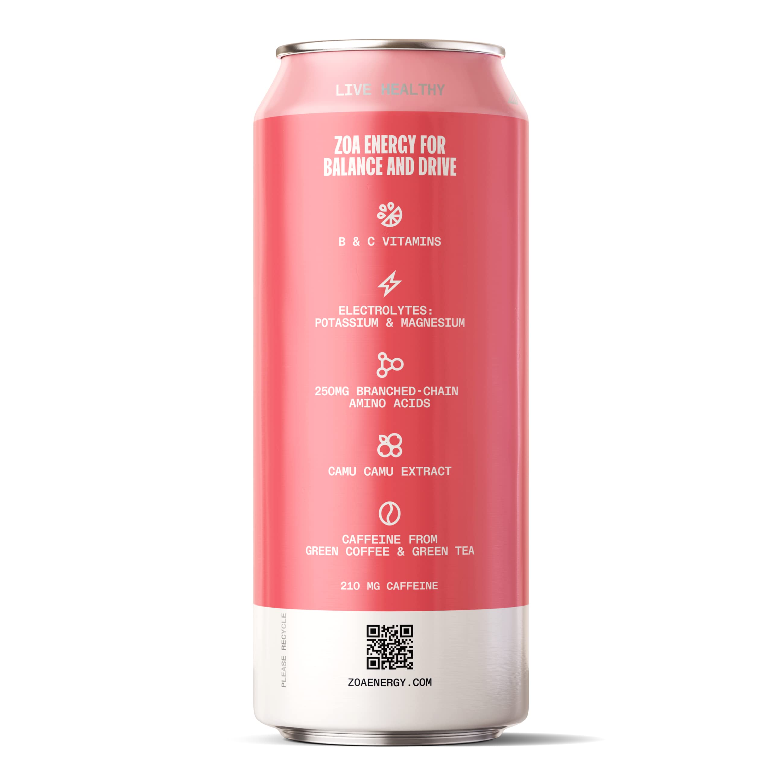 Snapklik.com : ZOA Zero Sugar Energy Drinks, White Peach - Clean Sugar ...