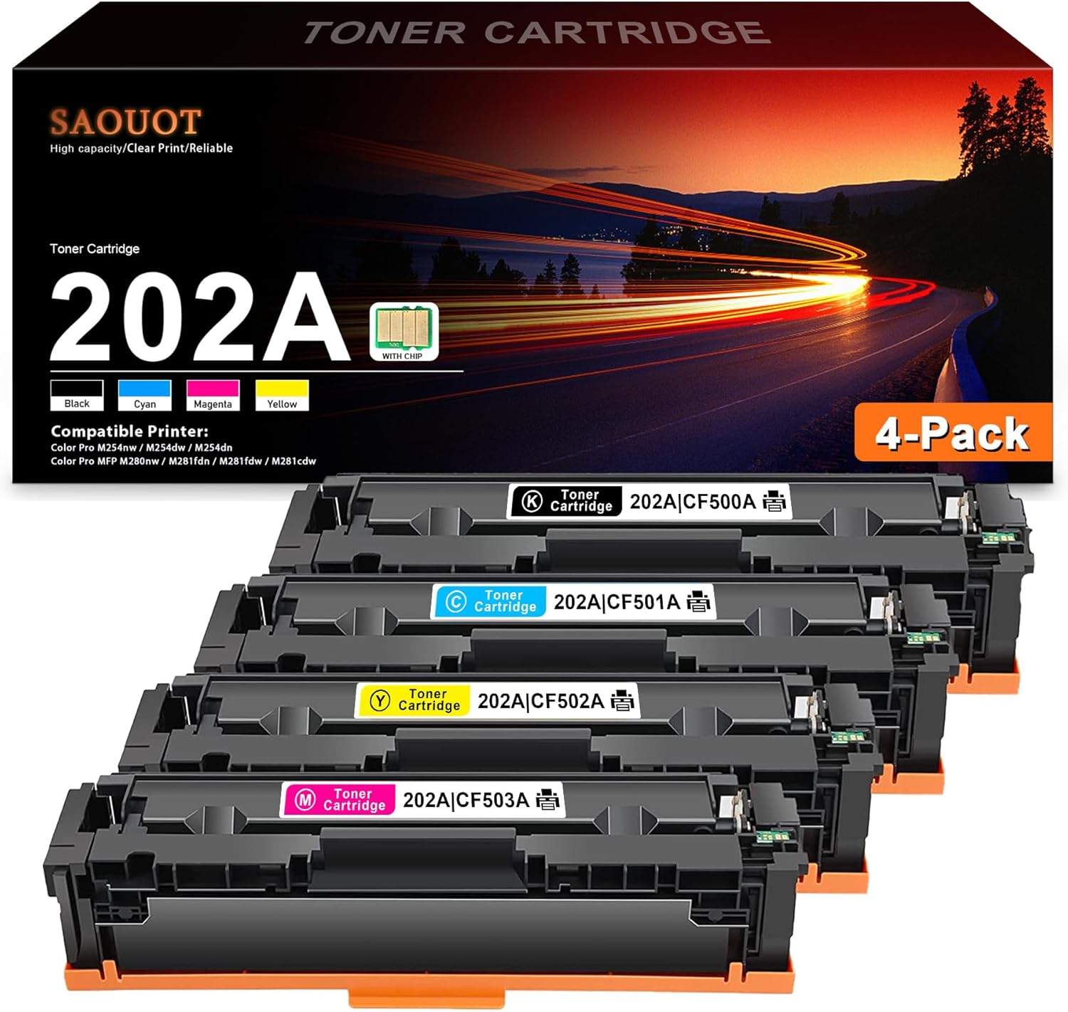 Amazon.com: 202A | CF500A CF501A CF503A CF502A Toner Cartridges ...