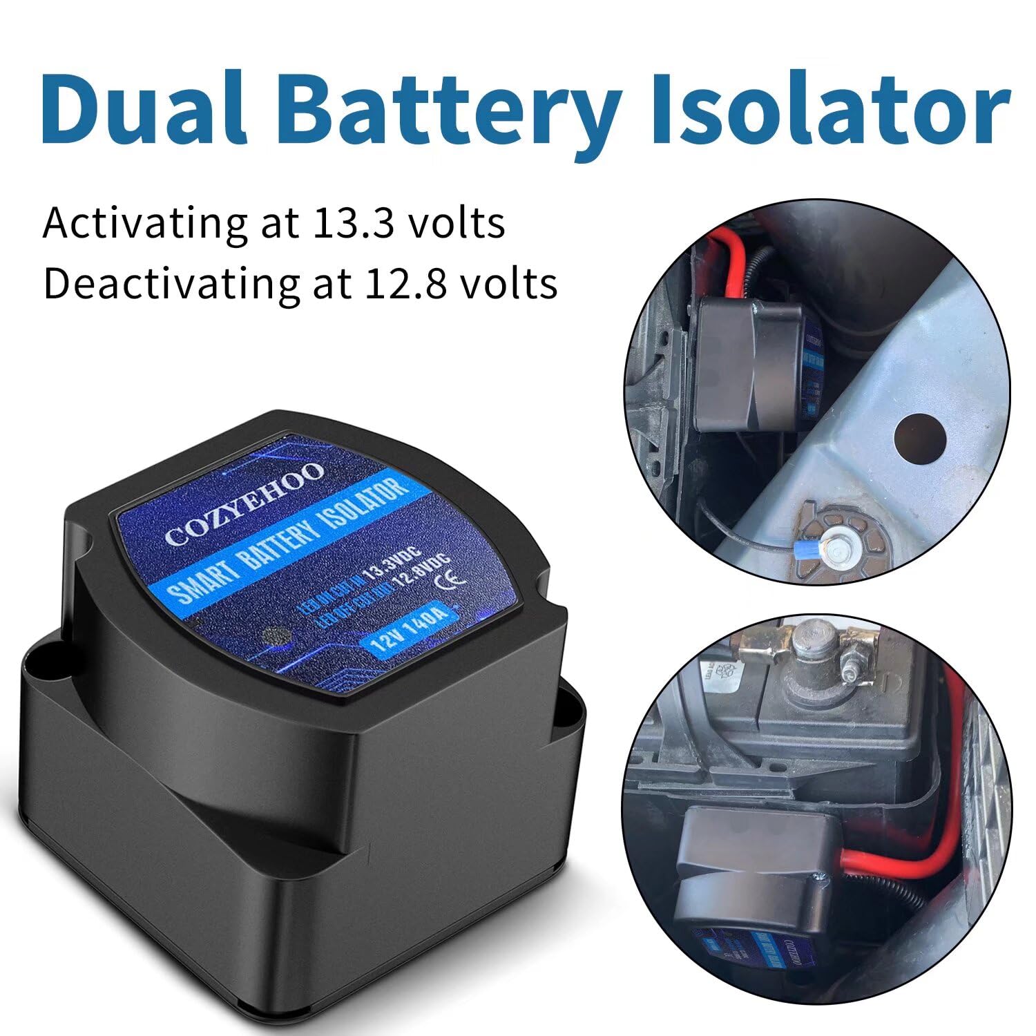Snapklik.com : 12V 140Amp Dual Battery Isolator Switch Waterproof ...