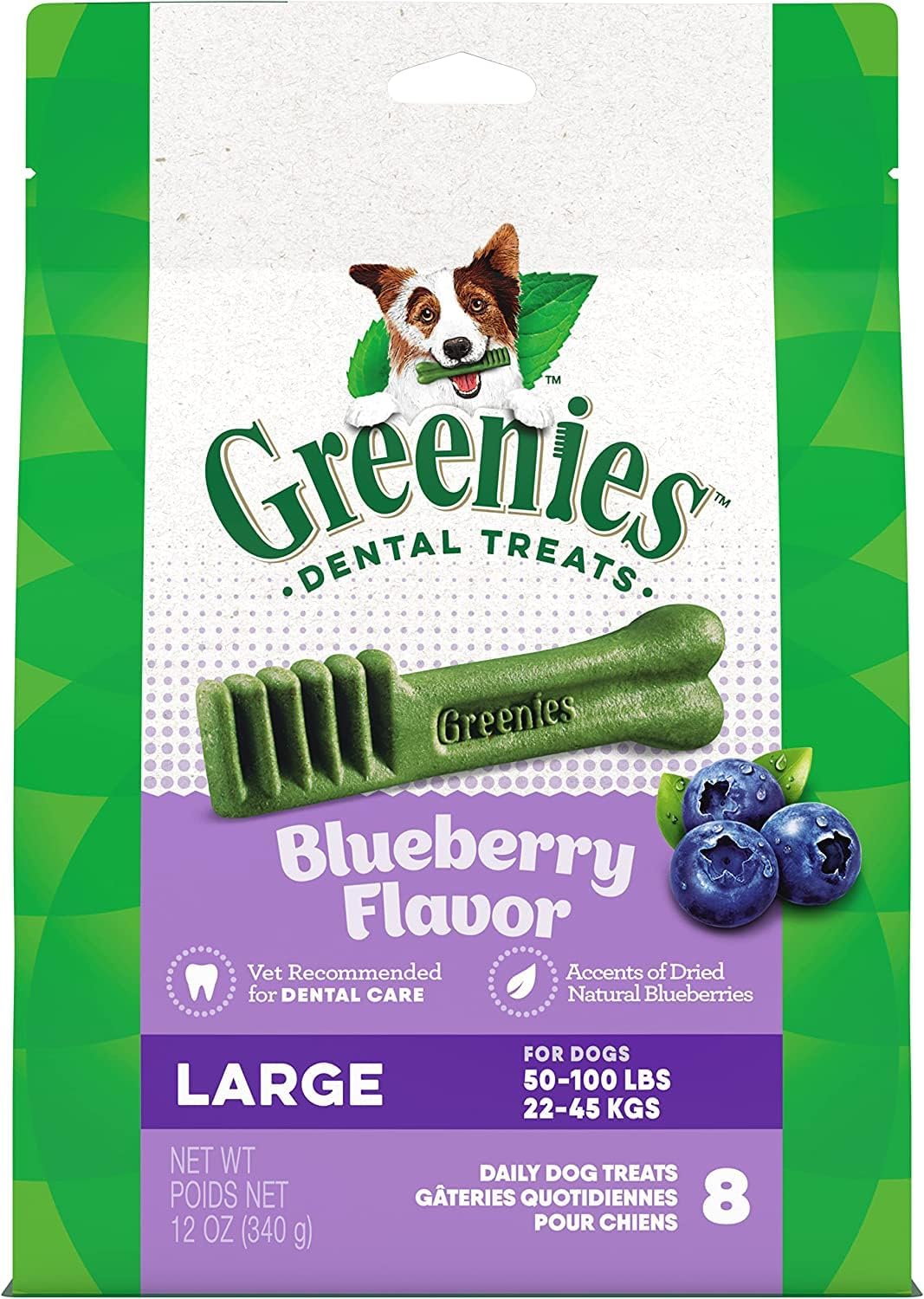 Amazon.com : Blueberry 12oz Large 8ct. (2 Pack). 16 Total Bones. : Pet ...