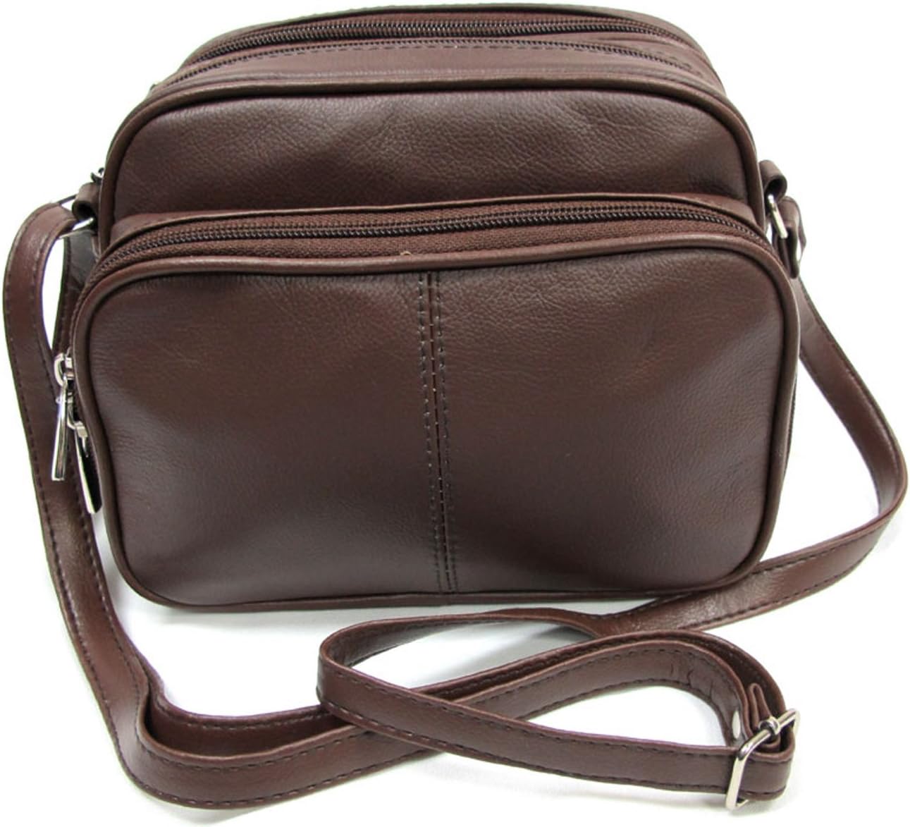 Women's Genuine Leather Compact Size Every Day Purse w/Organizer BLACK ...