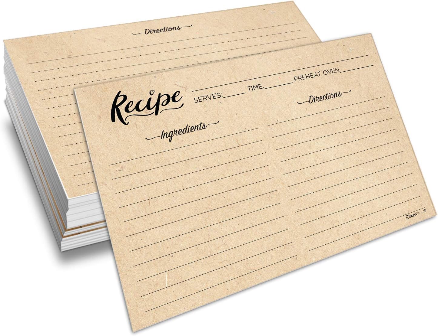 Amazon.com: Nuah Prints Double Sided Recipe Cards 4x6 Inch, Set of 50 ...