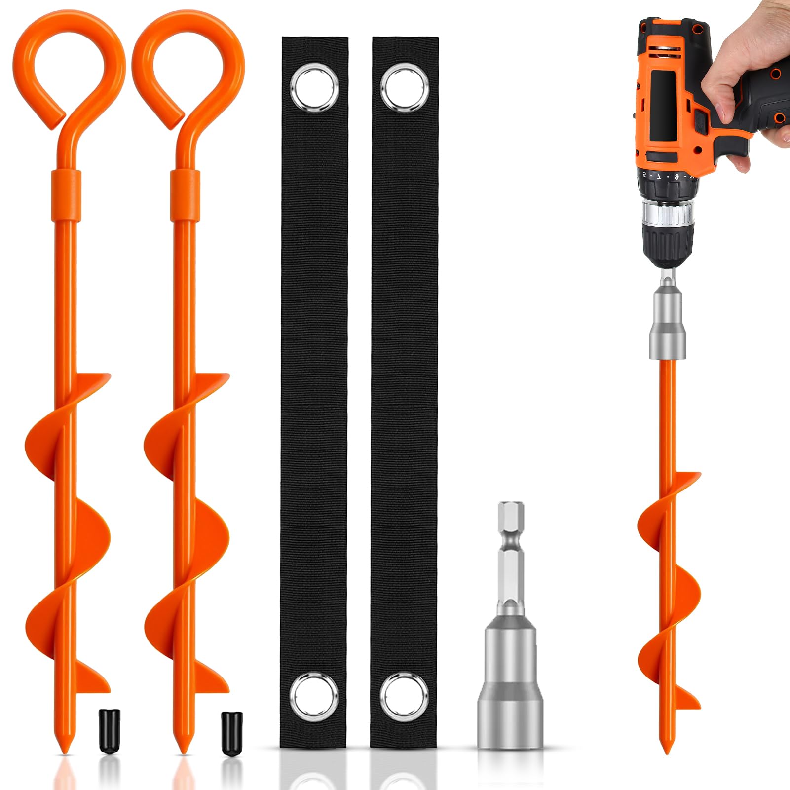 Amazon.com : 2 Pack Ground Anchors Screw in, Heavy Duty for High Winds ...