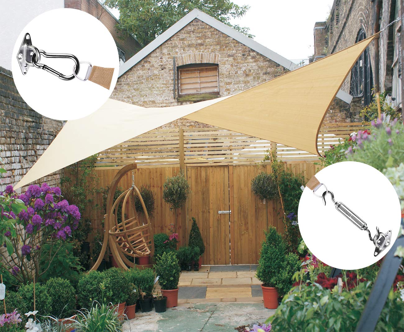Snapklik.com : Shade Sail Hardware Kit For Rectangle Heavy Duty Sun ...