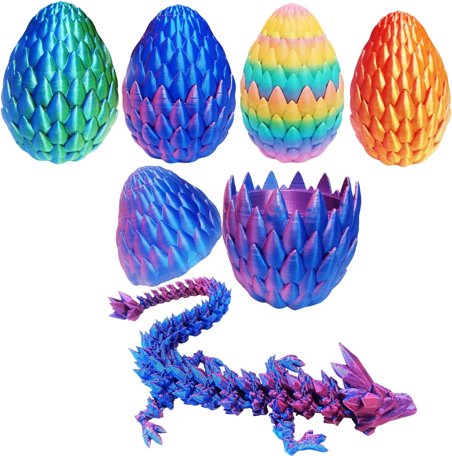 Amazon.com: 3D Printed Dragon Egg, Mystery Crystal Dragon Egg Fidget ...