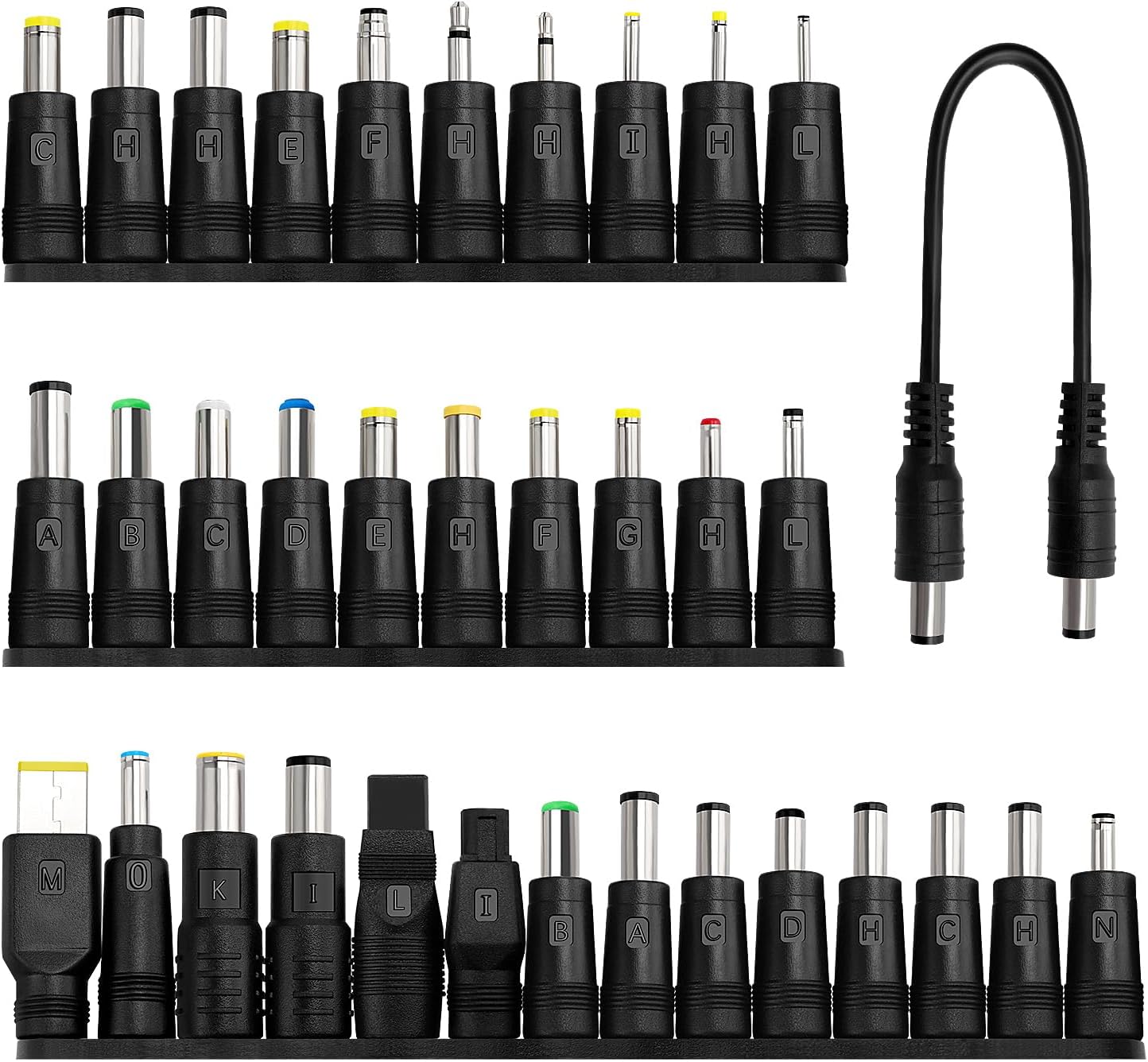 KUOQIY Universal DC Power Adapter Tips Kit, 34 PCS 5.5 X 2.1mm DC ...