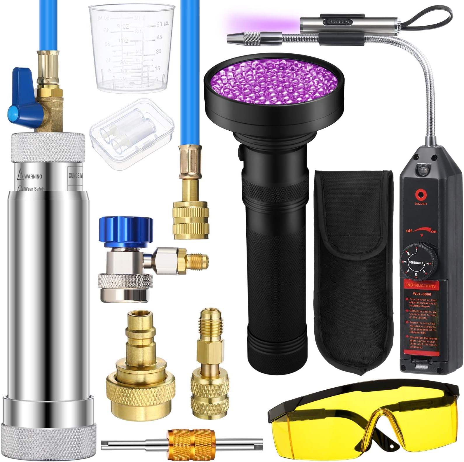 Amazon.com: Tellegloww AC Leak Detector Kit, R1234yf R134a R410a AC Oil ...