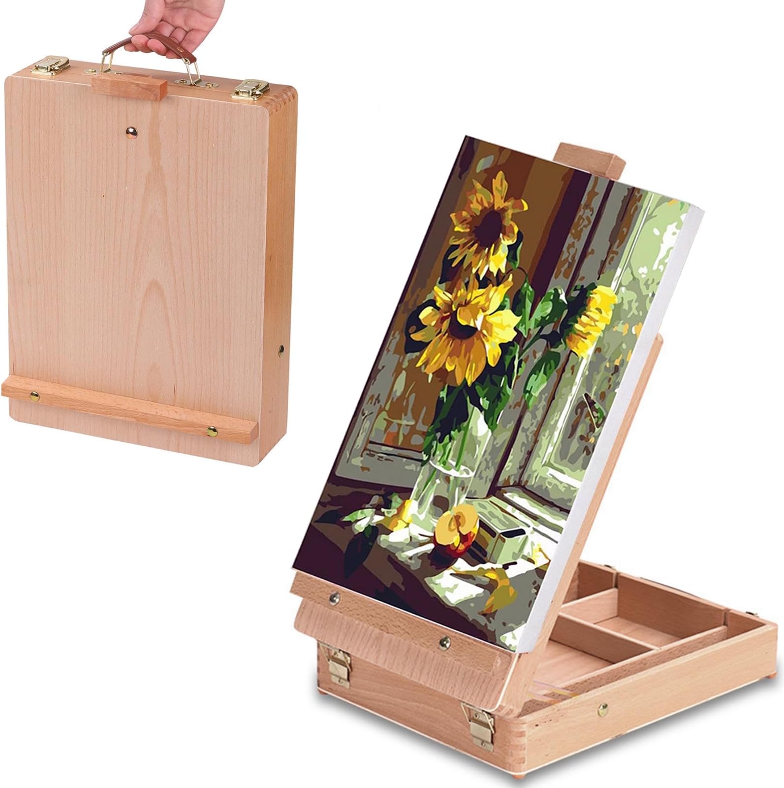 Caballete de pintura de escritorio, caballete de caja de bocetos de ...