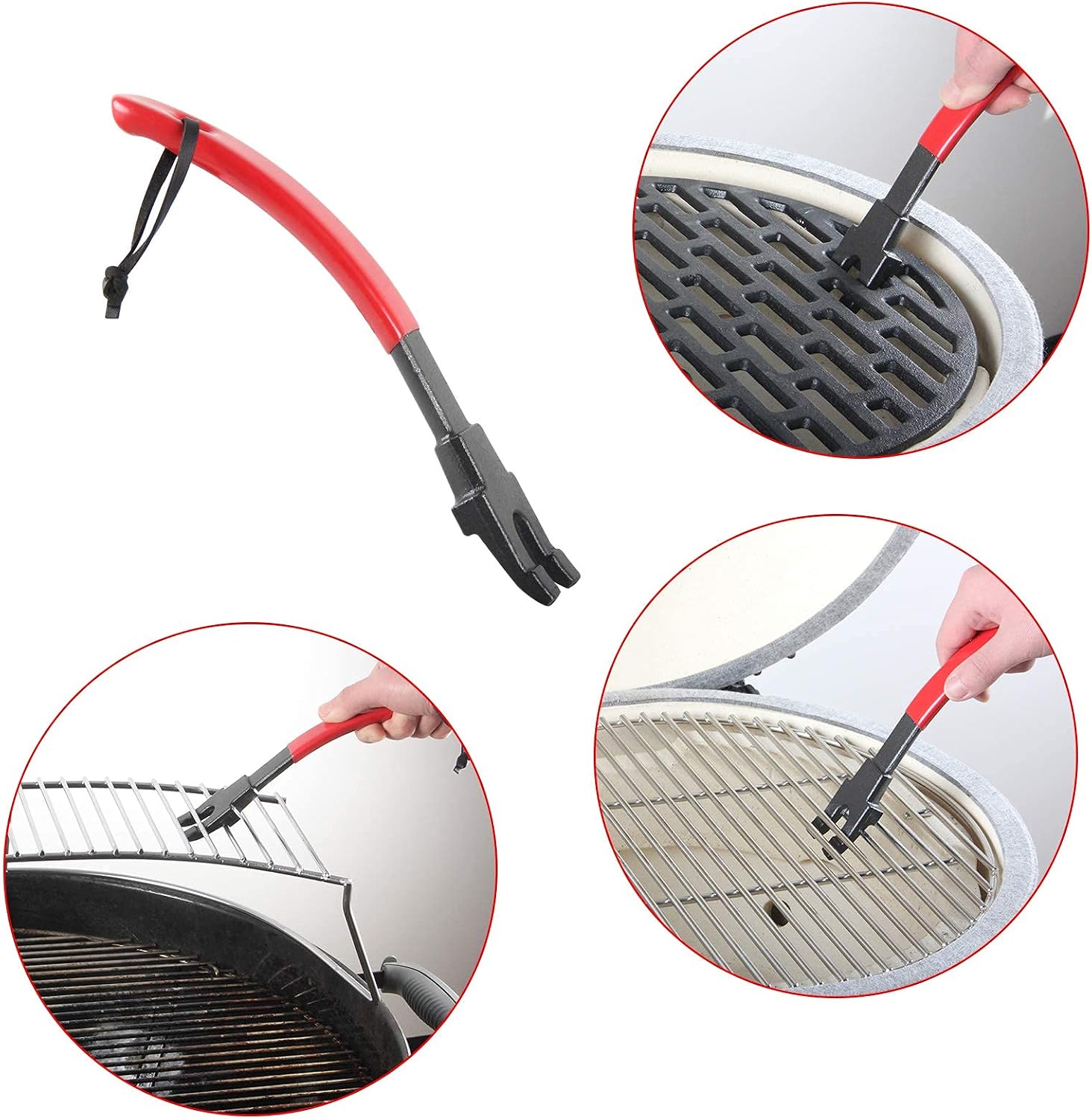 VANKEY Pinza elevadora de parrilla de hierro fundido, accesorios de ...