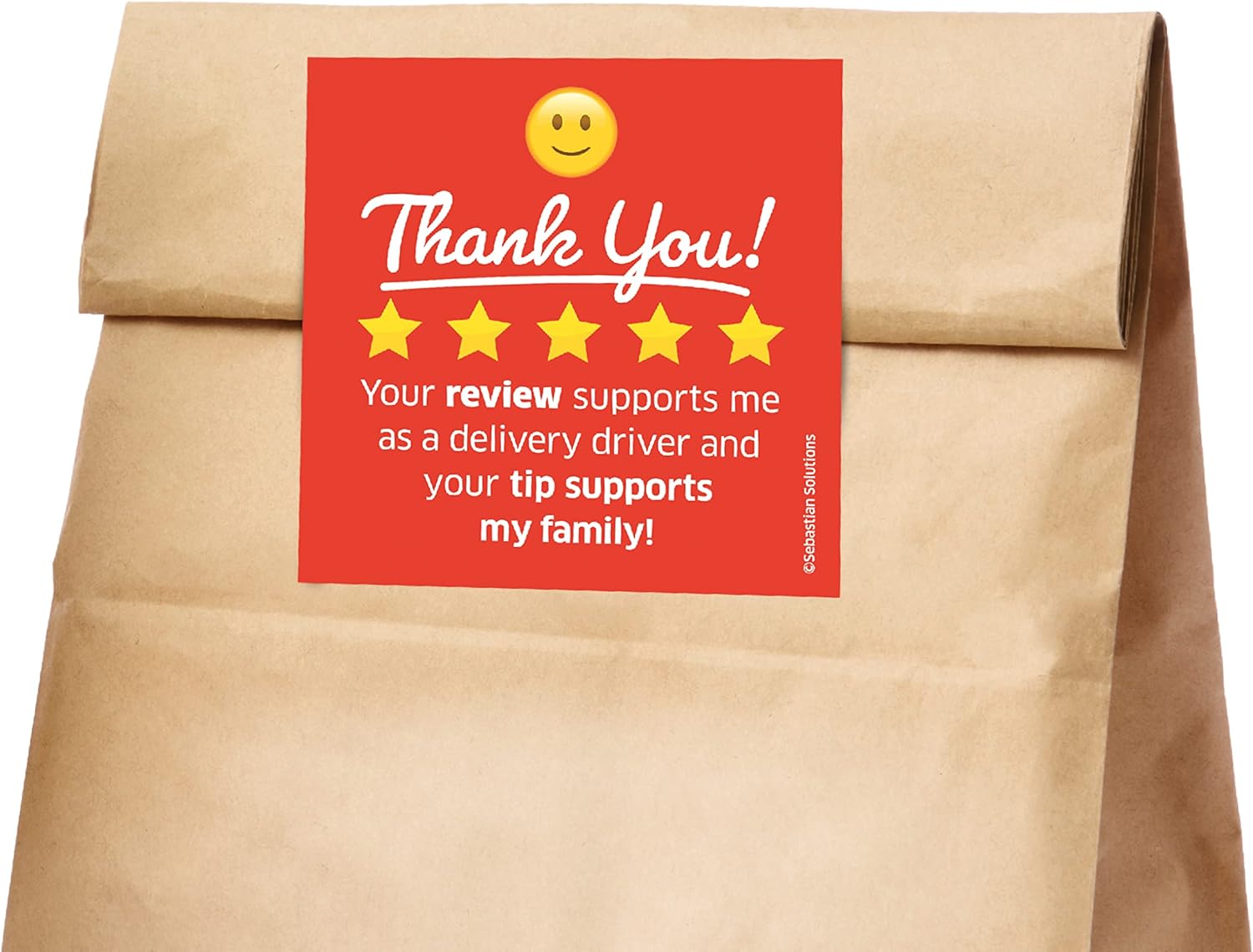 Amazon.com: Delivery Driver 5-Star Bag Seal Stickers for Food Delivery ...