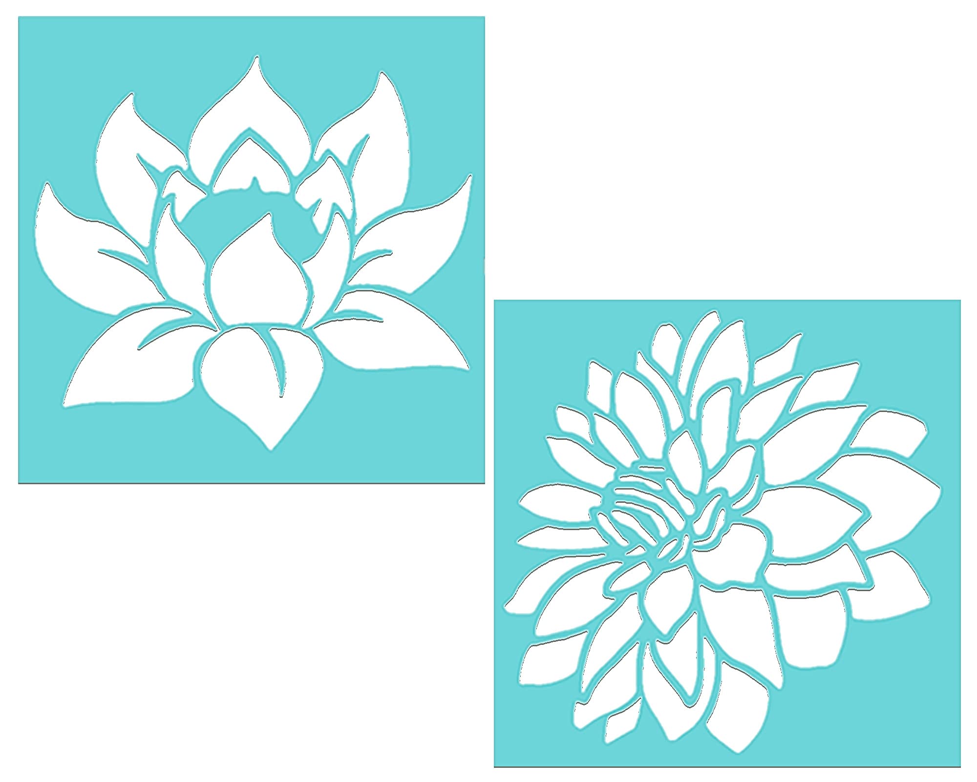 Amazon.com : Lotus Stencils and Dahlia Stencil, Flower Self Adhesive ...