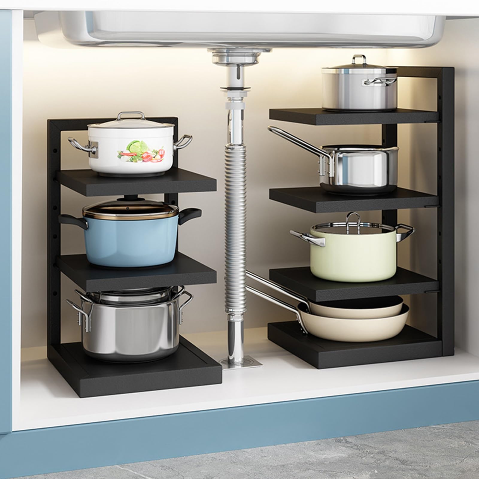 Floor Standing Pot Racks Balcony Storage Rack, Wrought Iron