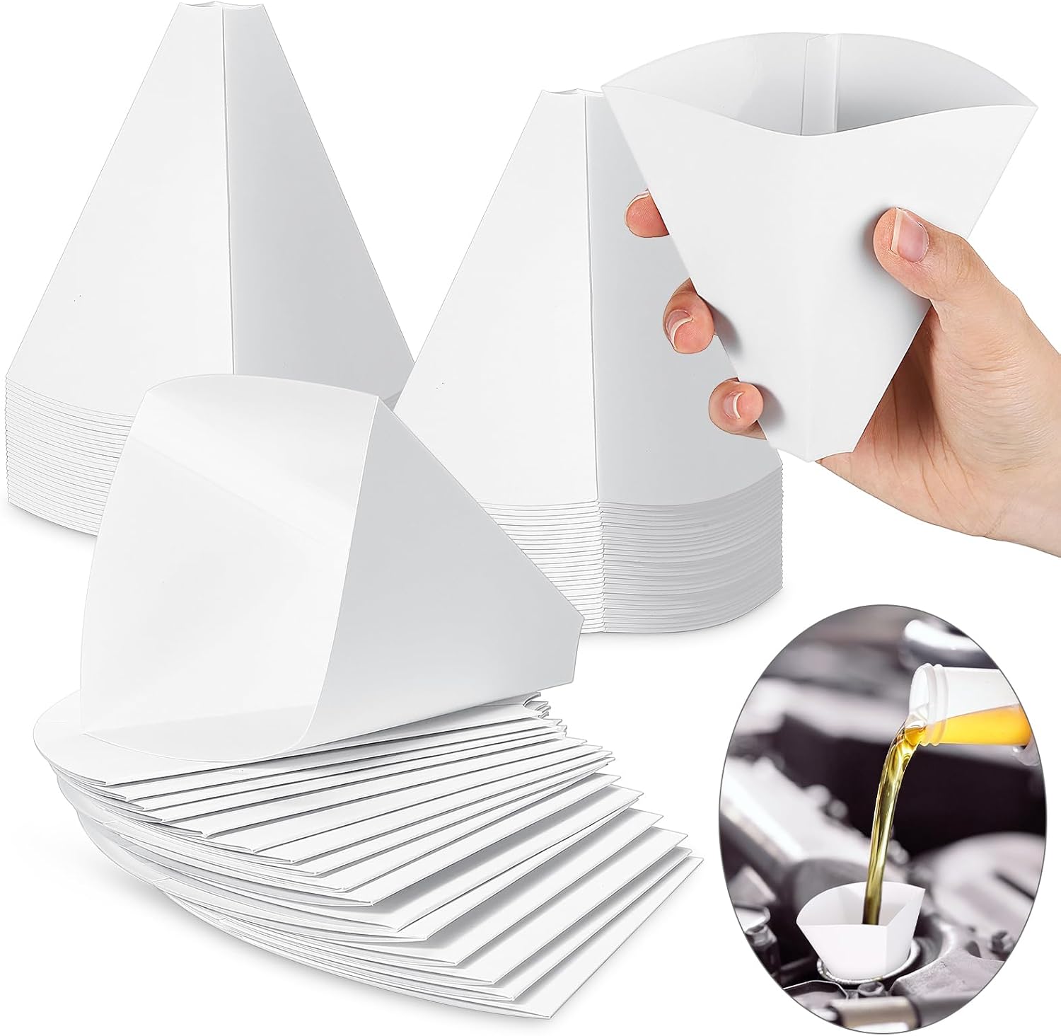 Amazon.com: RimCereal 50 Pcs Disposable Paper Funnels for Motor Oil 10 ...