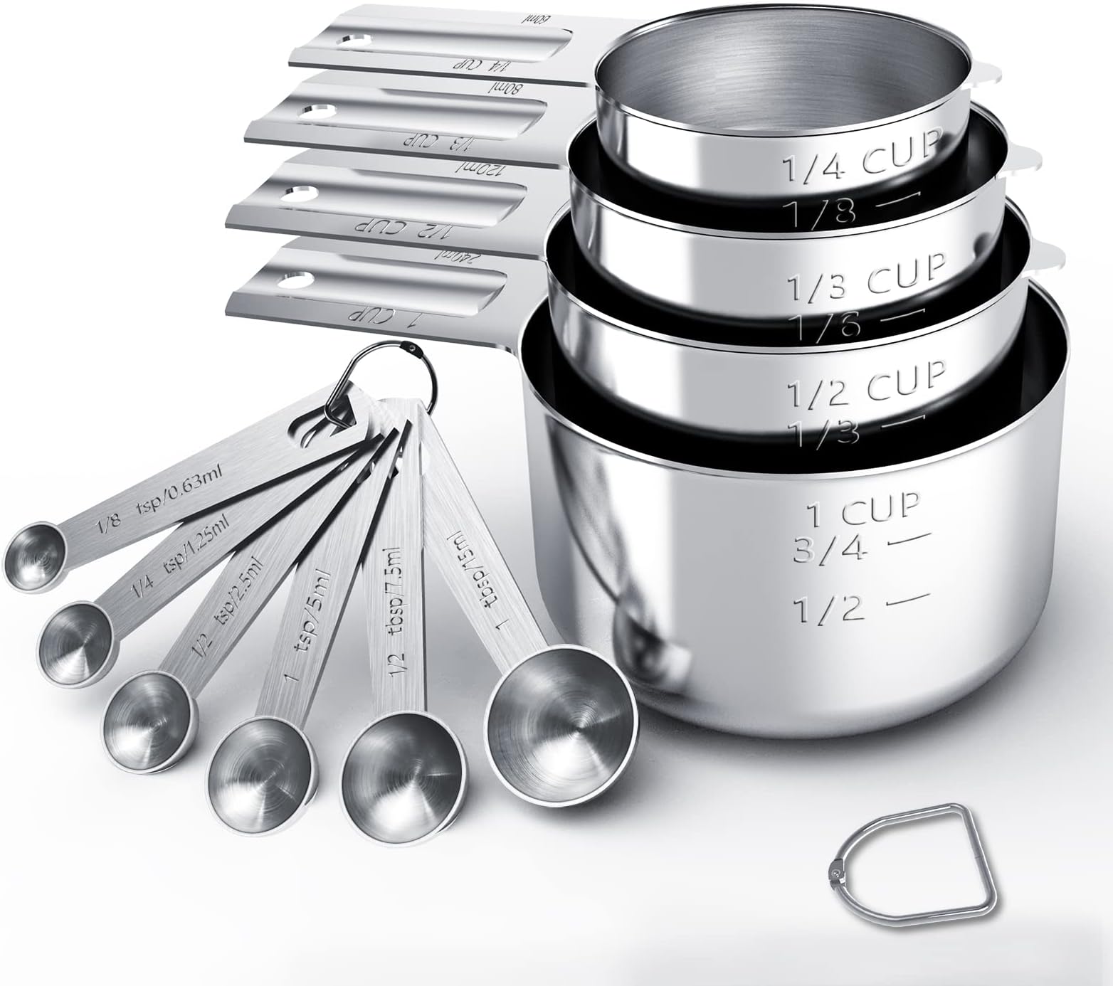 Amazon.com: Morgenhaan Stainless Steel Measuring Cups and Spoons Set ...